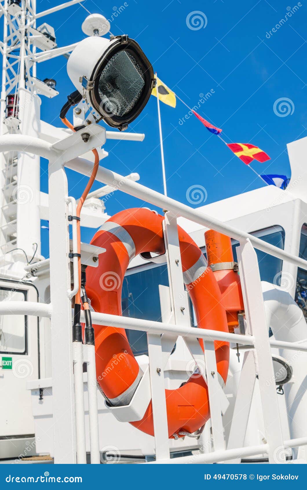 Lifebuoy Ring Onboard the Ship Stock Photo - Image of close, handrail ...