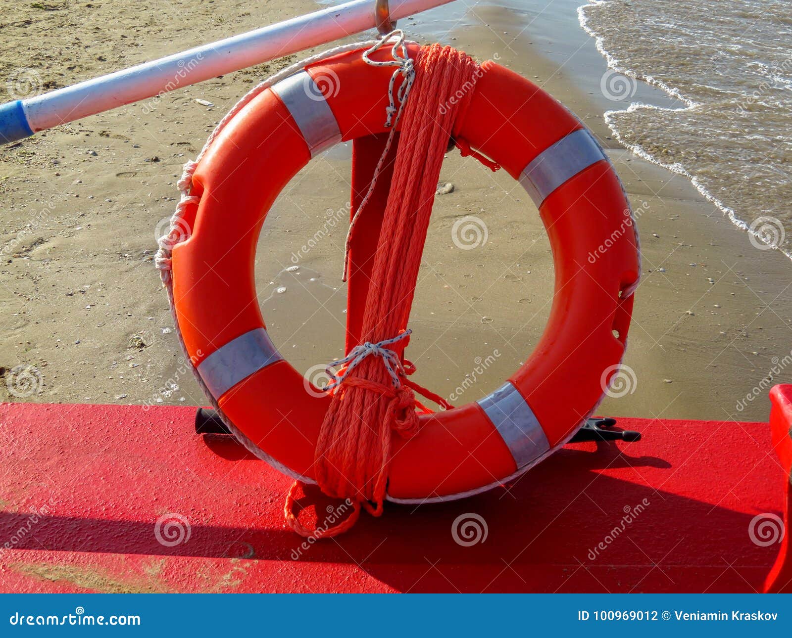 Lifebuoy with rope stock photo. Image of ring, lifebelt - 100969012
