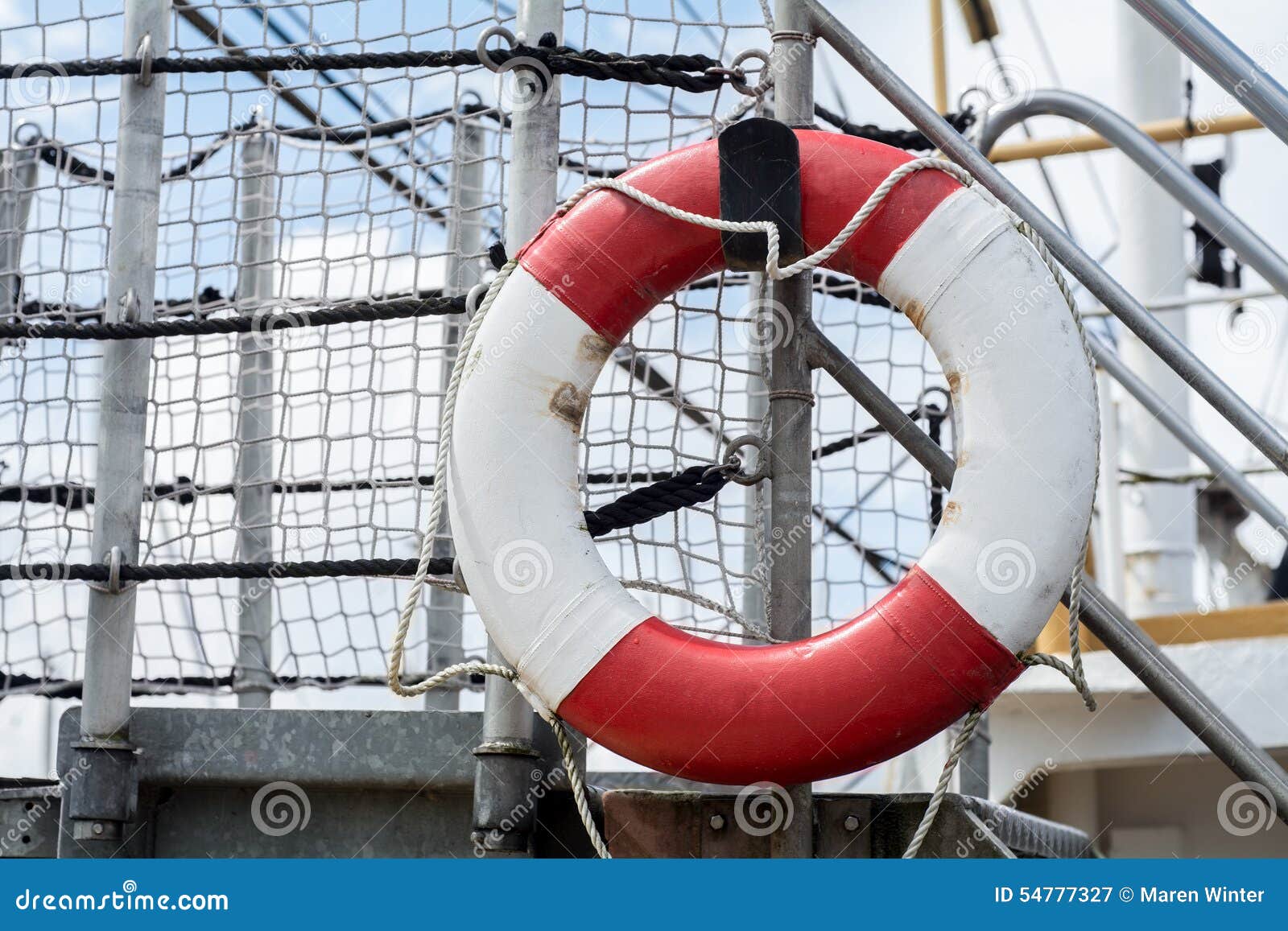 Lifebuoy on a ship stock image. Image of protection, danger - 54777327
