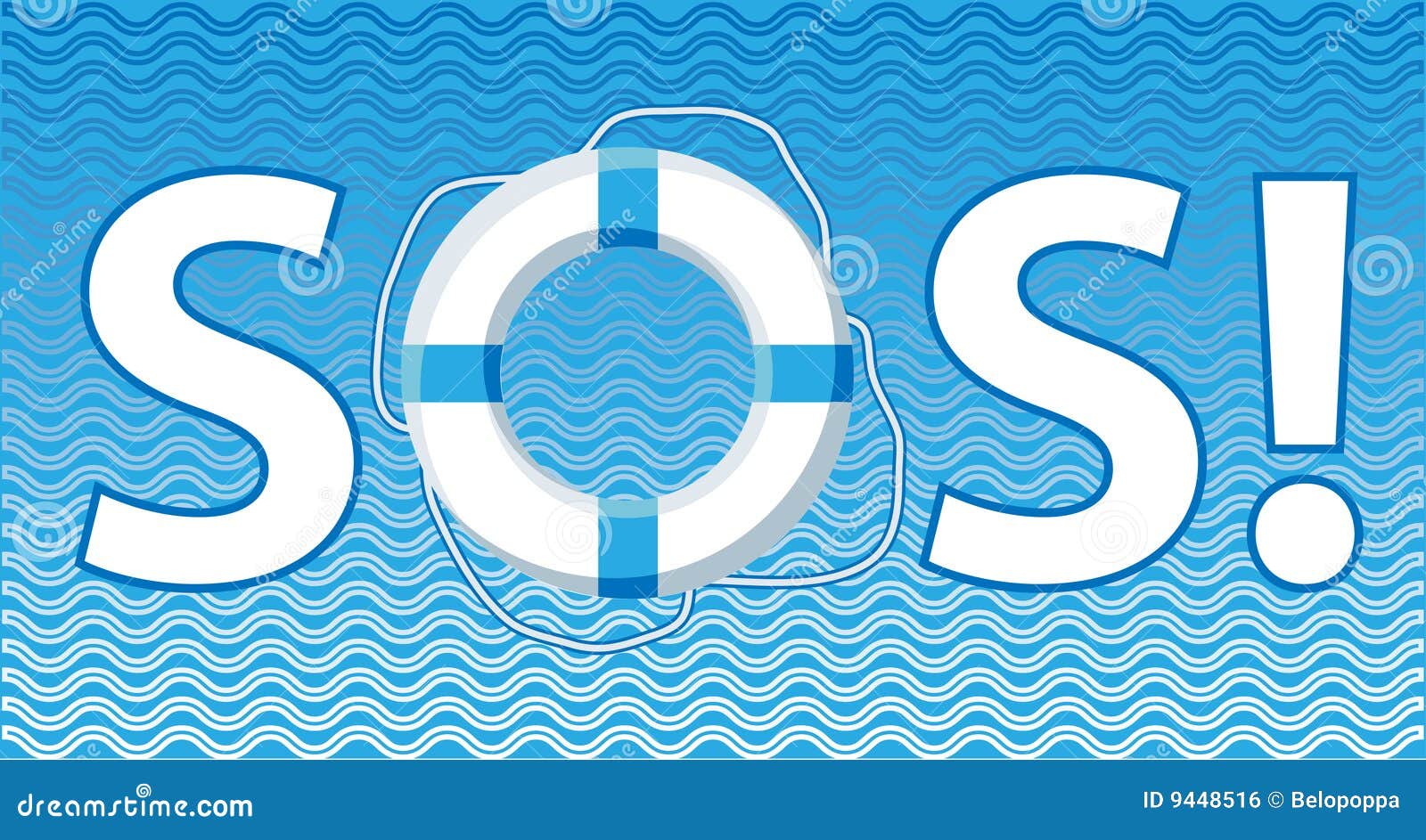 Lifebuoy sos! stock vector. Illustration of hand, assistance - 9448516