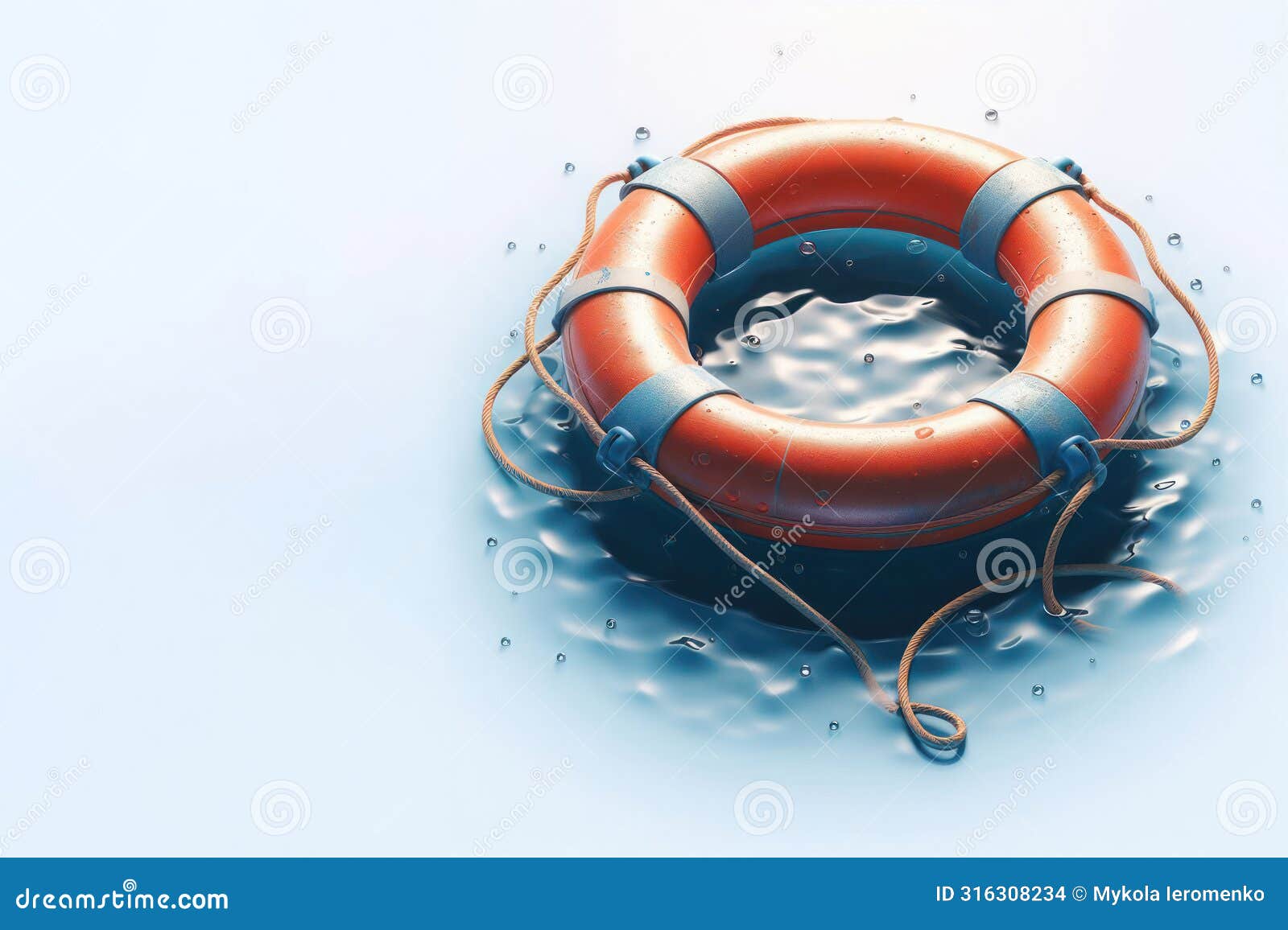 Lifebuoy in the Water. Space for Text. Stock Photo - Image of buoy ...