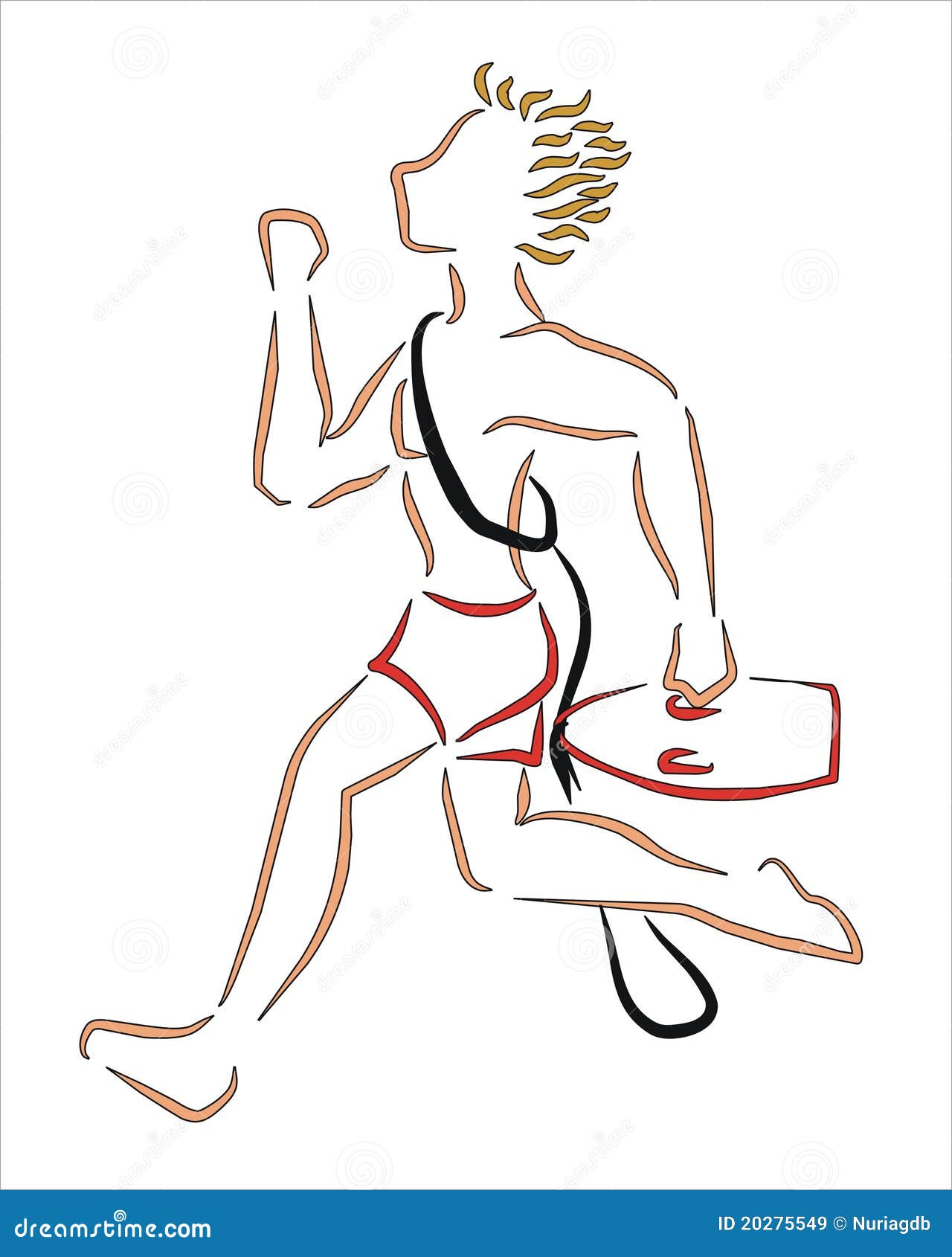 Lifeguard Running To Rescue. Vector Simple Beach Patrol Save Life. Red ...