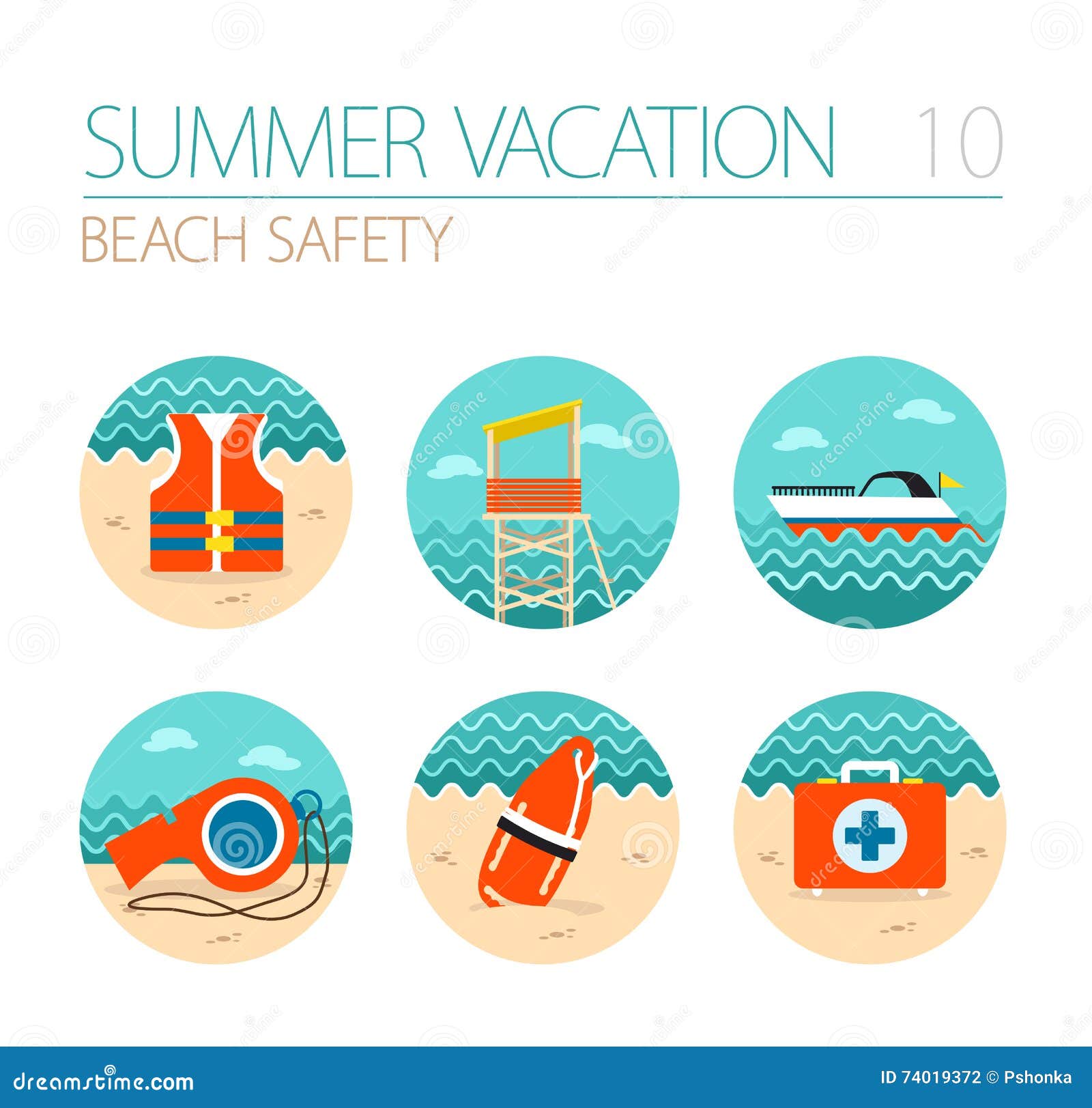 Beach Safety Vector Infographic Template | CartoonDealer.com #188784070