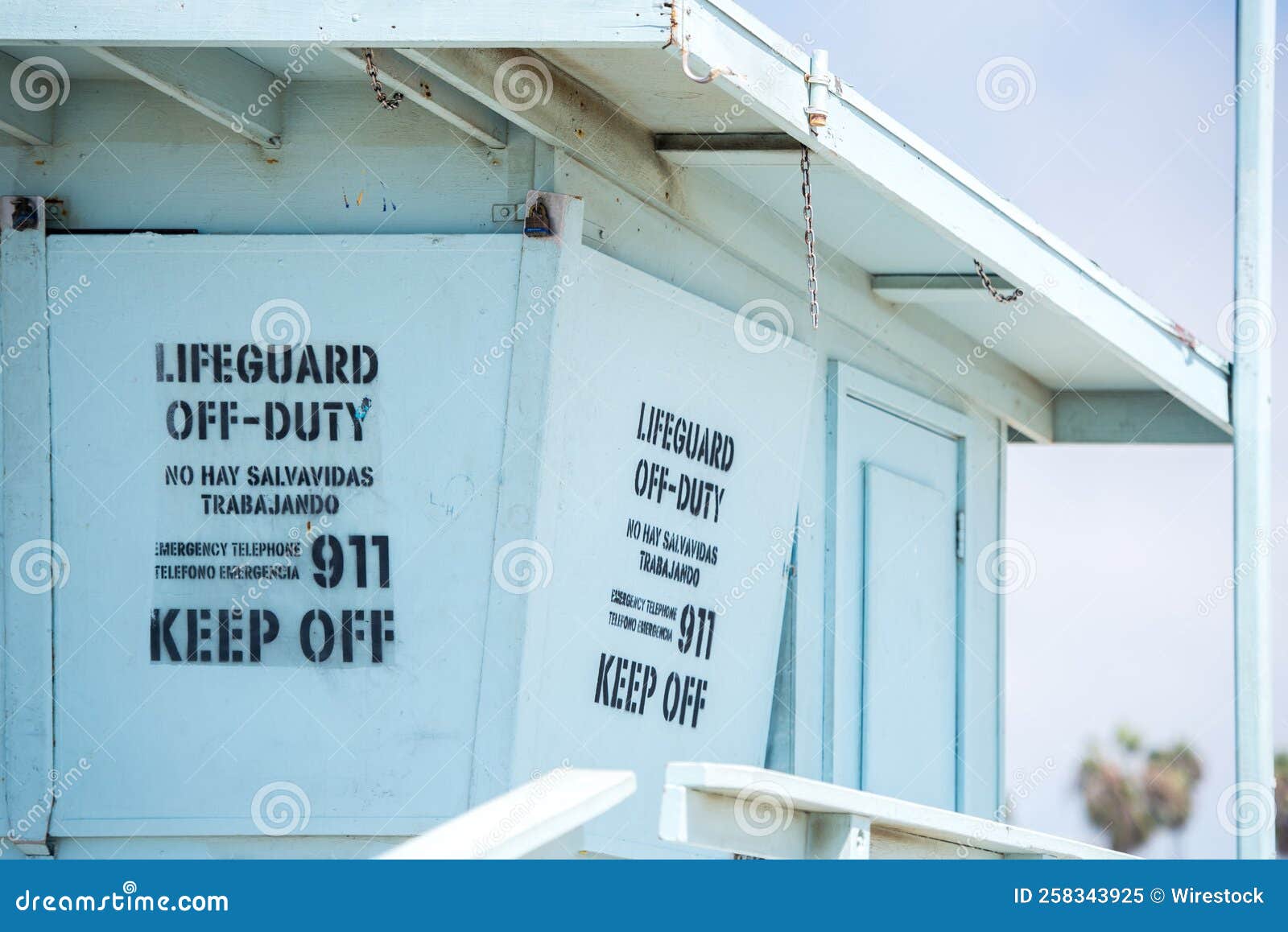Lifeguard Building at the Shore on a Bright Sunny Day Stock Image ...