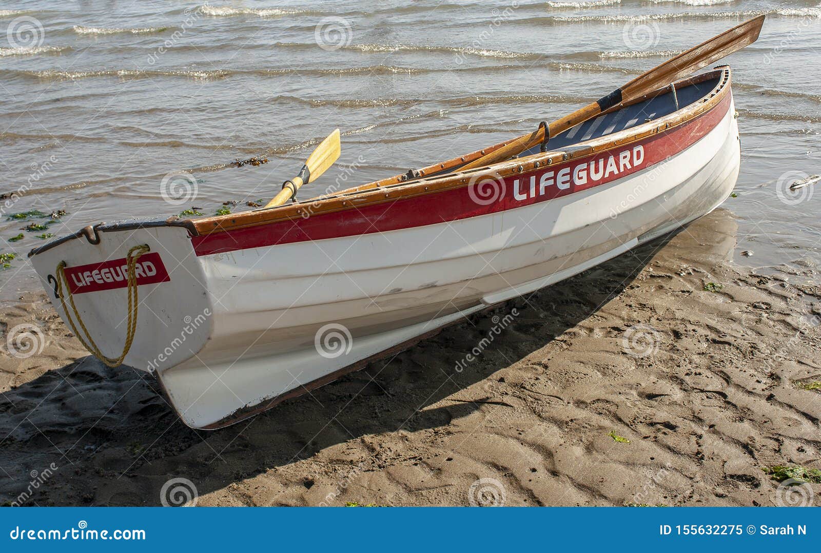 Lifeguard Canoe Boat on the Beach Stock Image - Image of beach ...