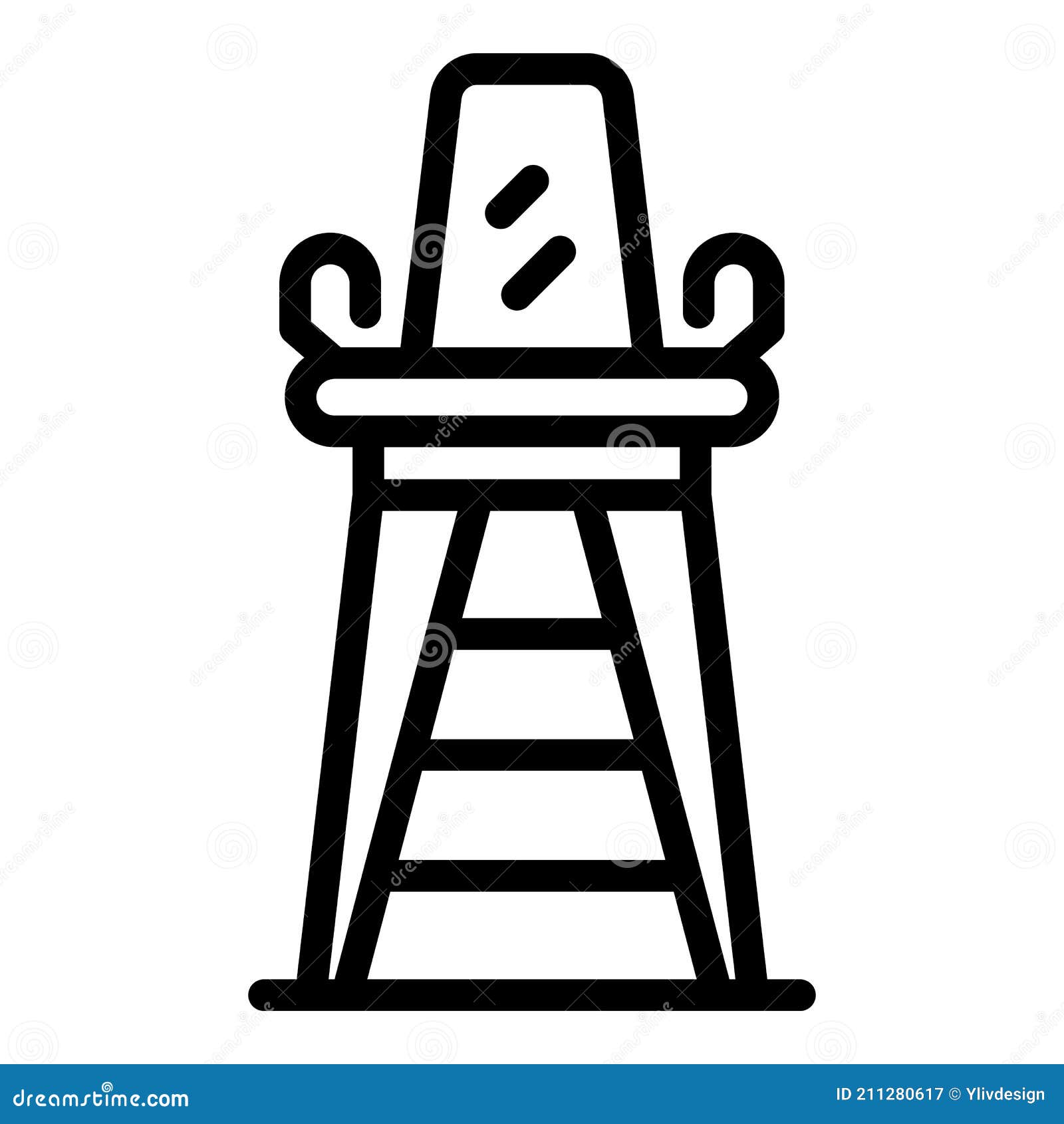 Lifeguard Chair Icon, Outline Style Stock Vector - Illustration of ...