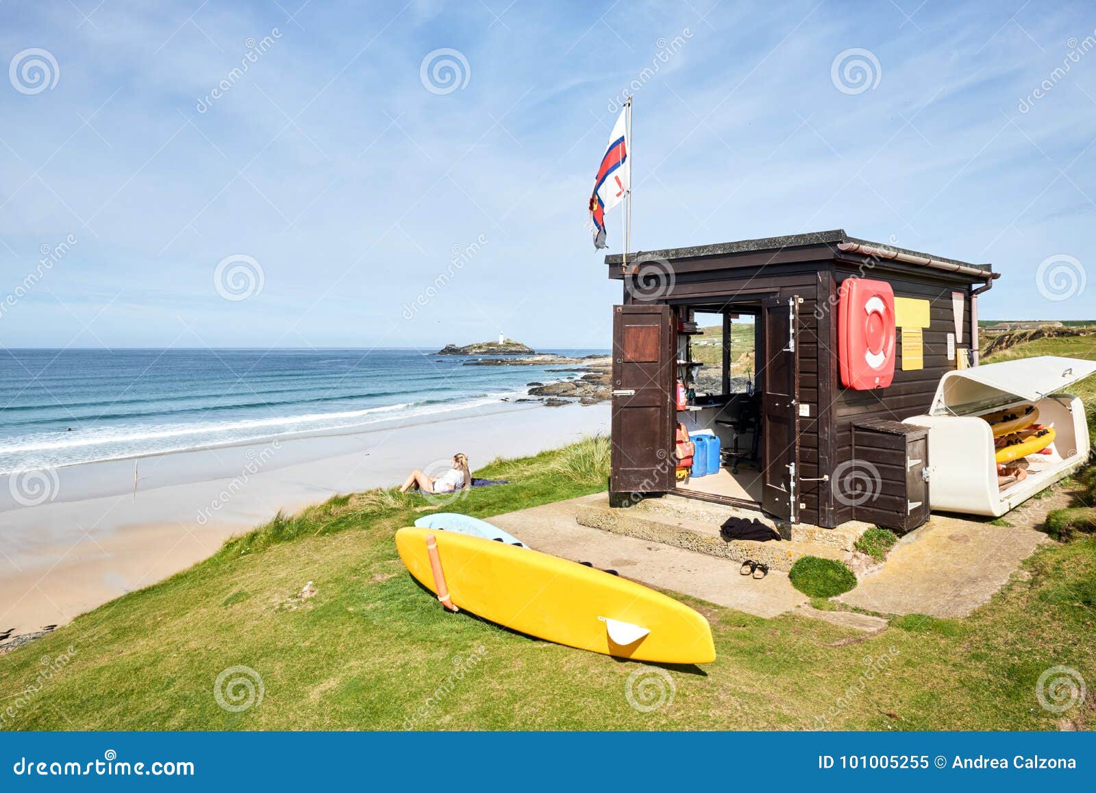 Lifeguard looking at sea editorial image. Image of lifeguard - 101005255