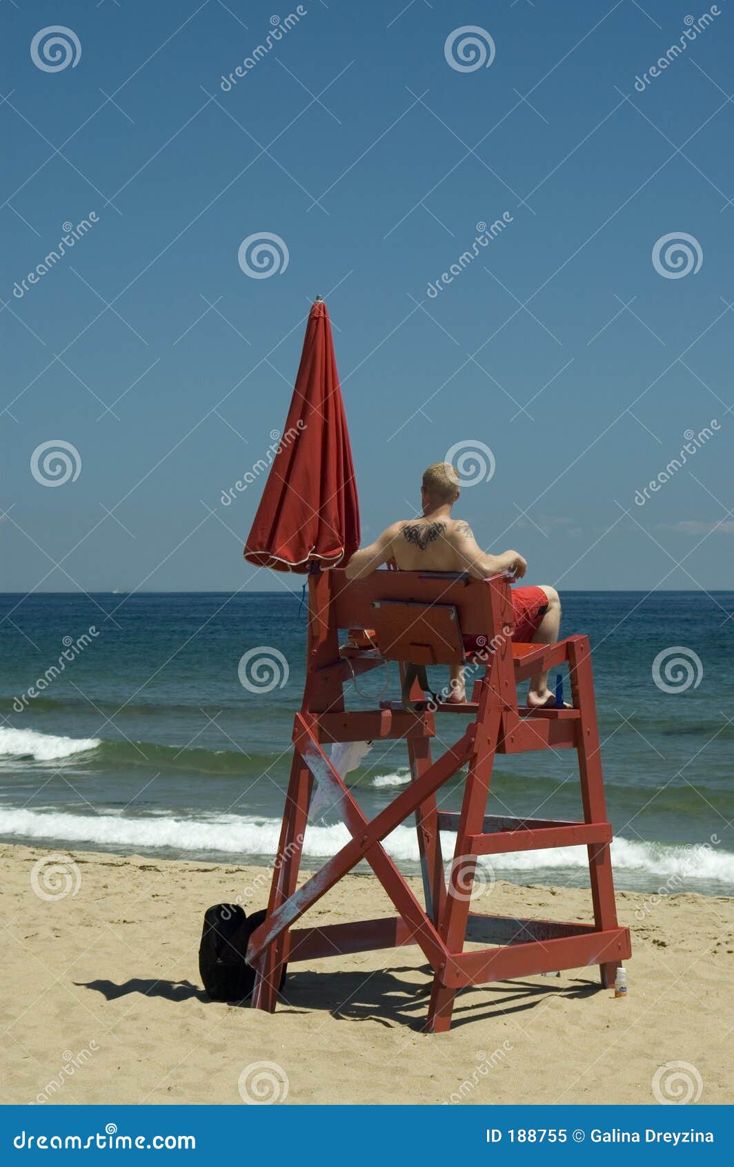 Lifeguard on duty stock image. Image of blue, beach, swimming - 188755