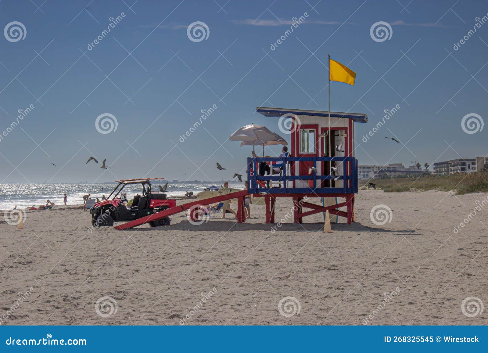 Lifeguard House on the Beach Stock Image - Image of ocean, coastline ...
