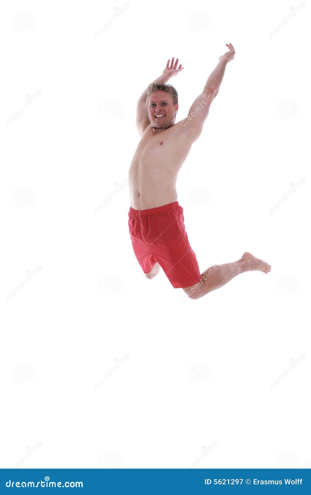 Lifeguard jumping midair stock image. Image of looks, looking - 5621297