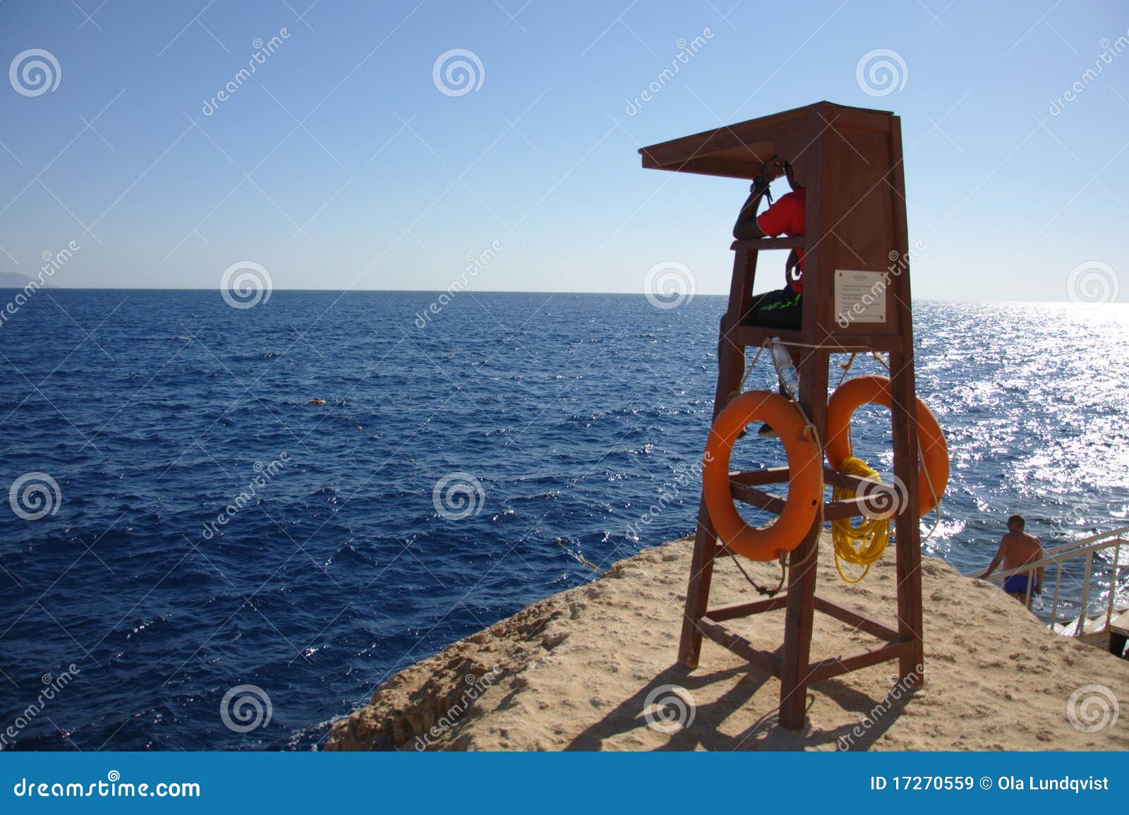 Lifeguard Looking for Sharks Editorial Stock Image - Image of ocean ...