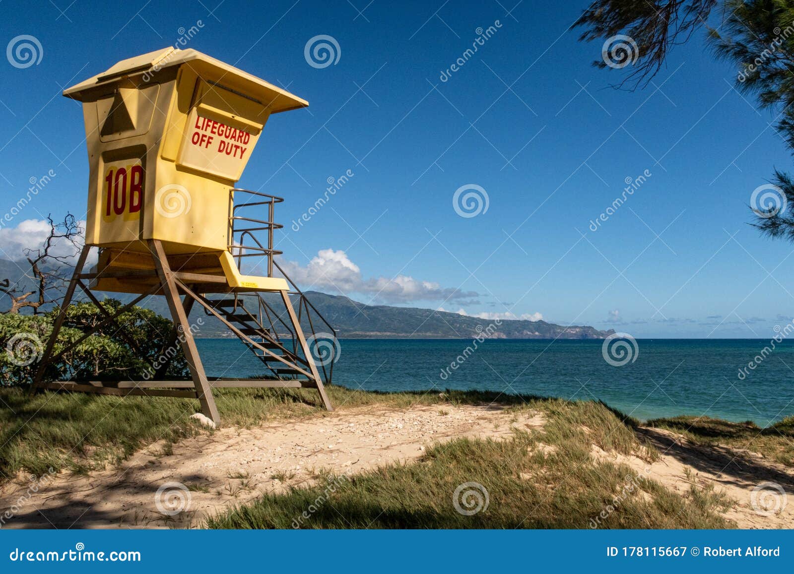 Lifeguard Off Duty Post on Coast of Maui Hawaii Stock Image - Image of ...