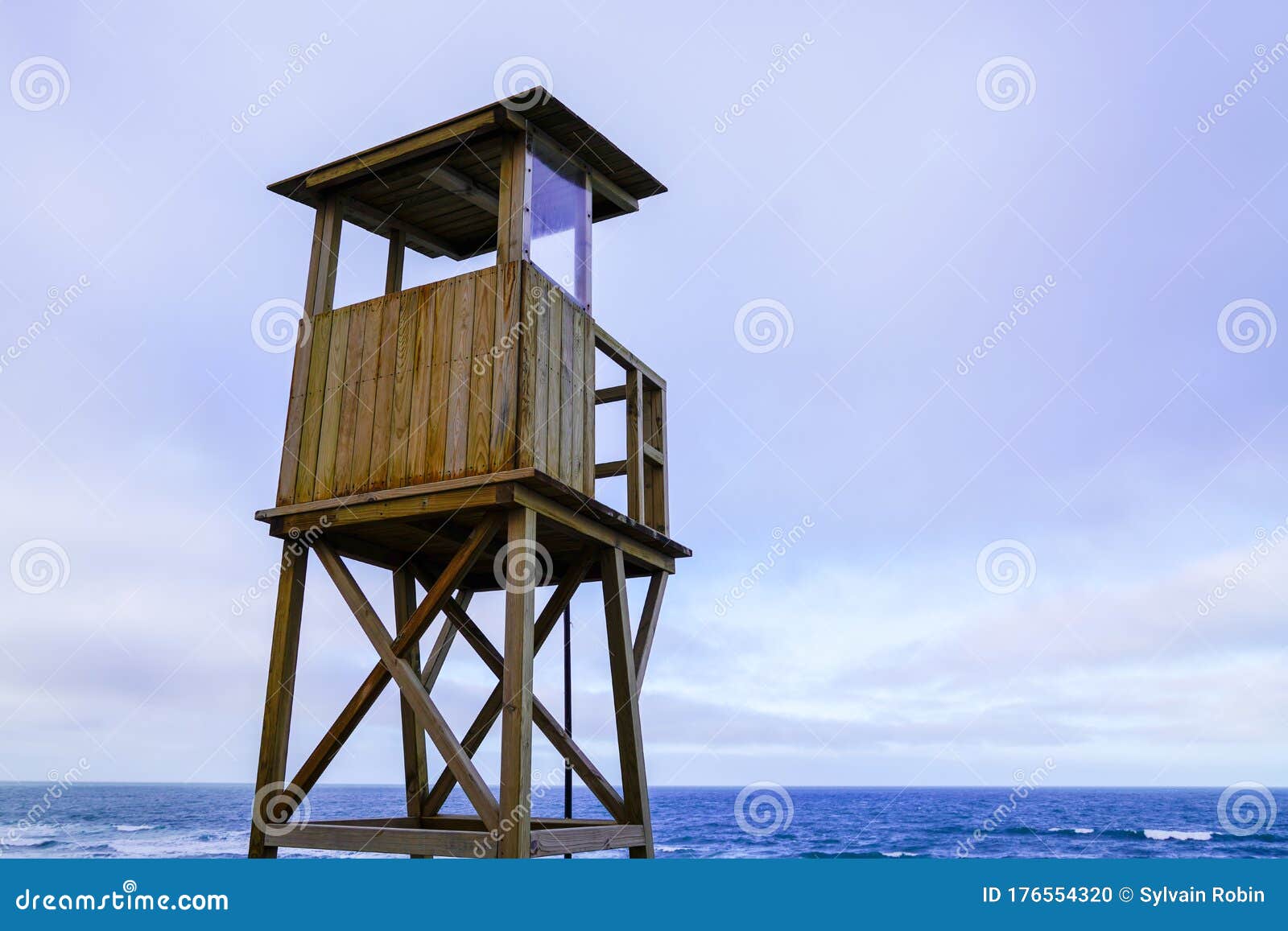 Lifeguard Outpost Tower on Sea Beach Stock Photo - Image of lifeguard ...