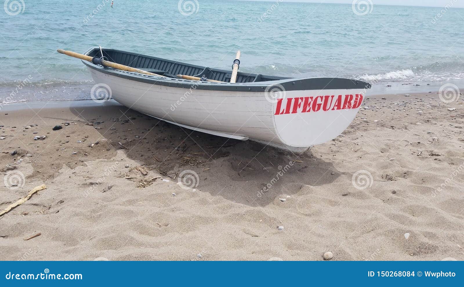 Lifeguard Rowboat on the Coast Stock Photo - Image of city, travel ...