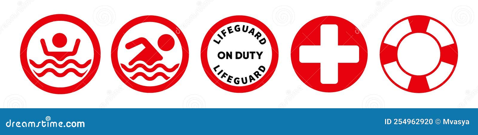 Lifeguard Set Safety. Vector Icon. Template Design Stock Vector ...