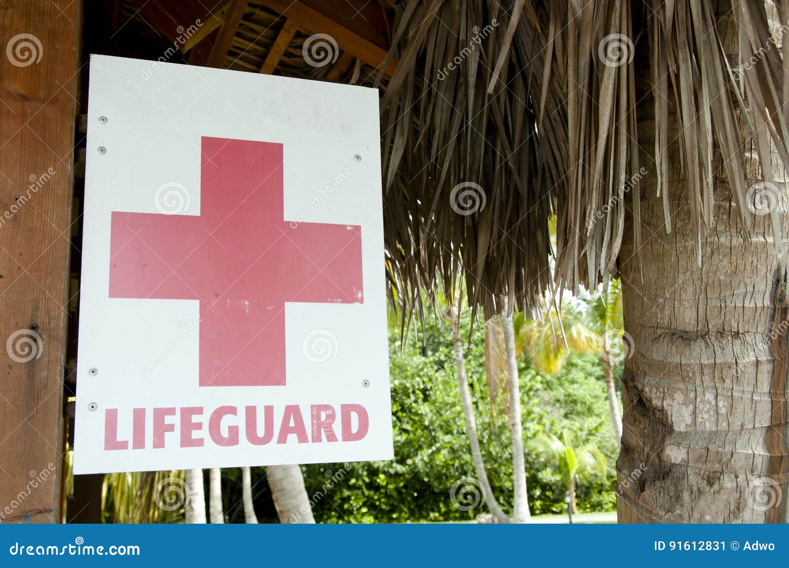 Lifeguard Sign editorial photo. Image of duty, vacation - 91612831