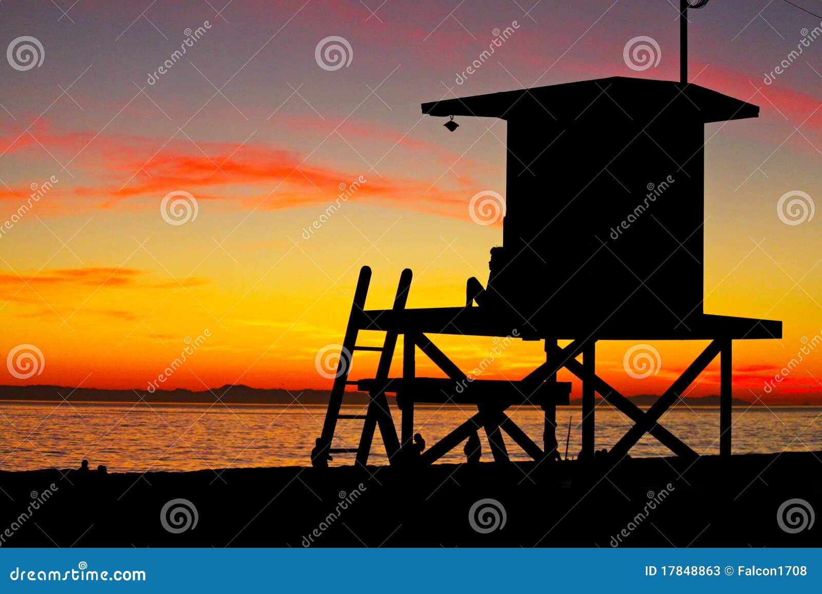 Lifeguard Stand stock image. Image of dusk, evening, silhouette - 17848863