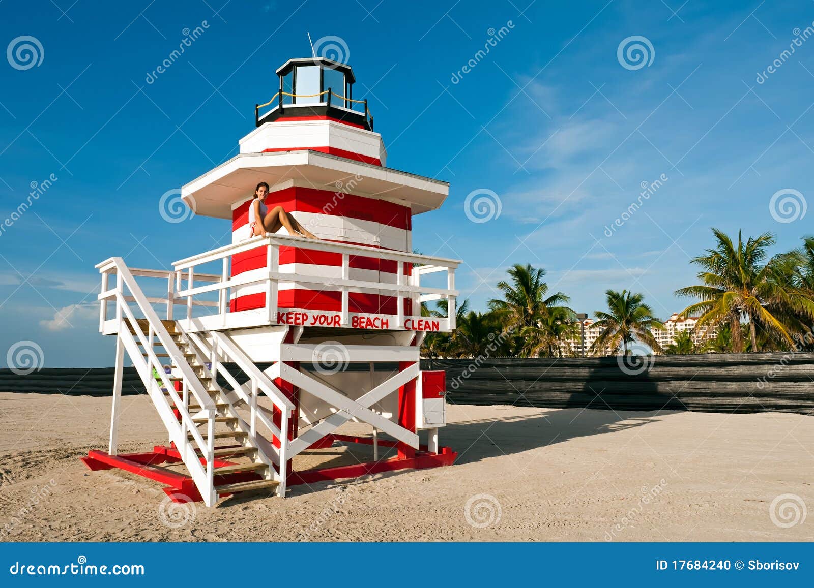 Lifeguard Stand in Miami stock photo. Image of florida - 17684240
