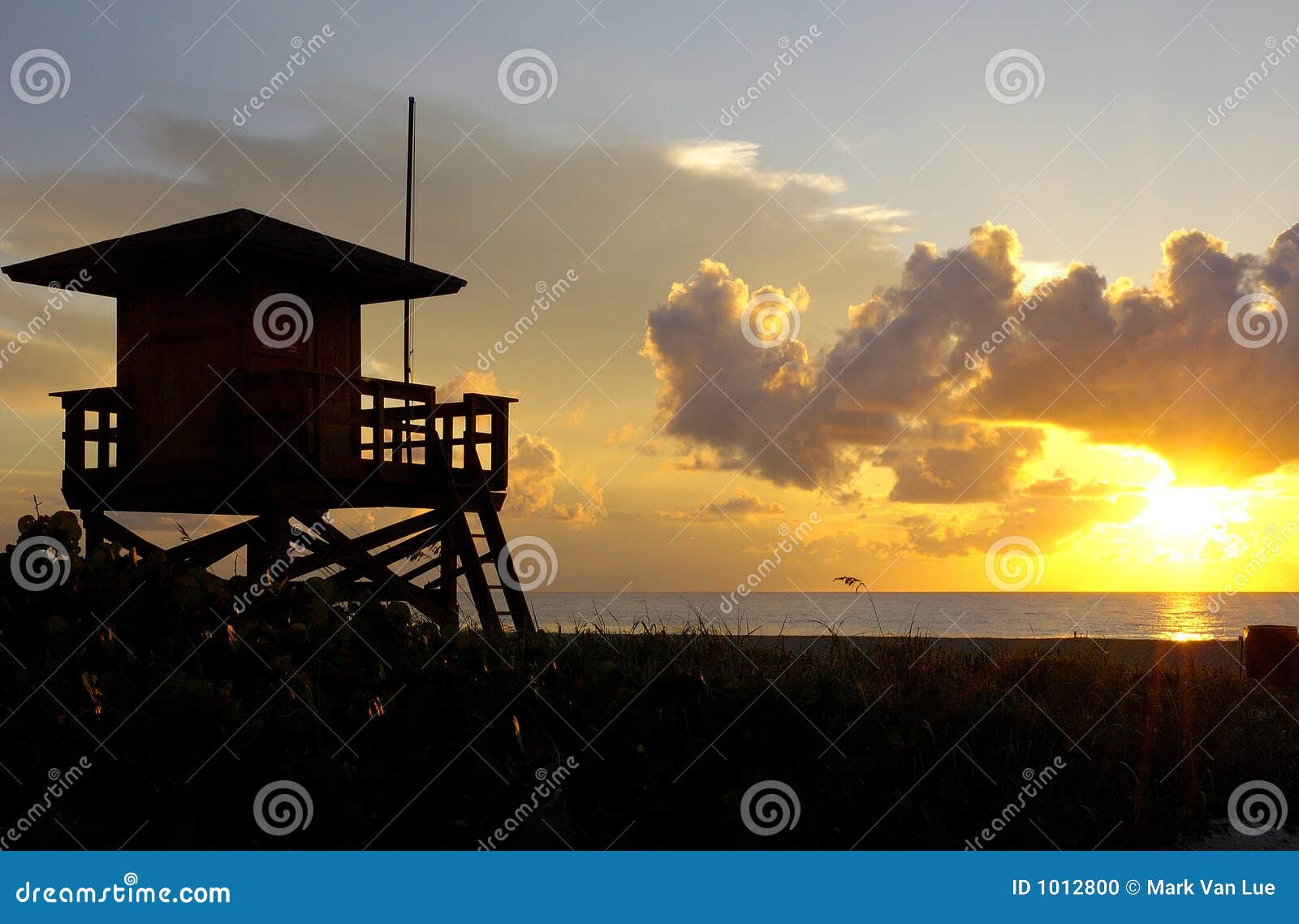 Lifeguard Sunrise stock photo. Image of swimming, vacation - 1012800