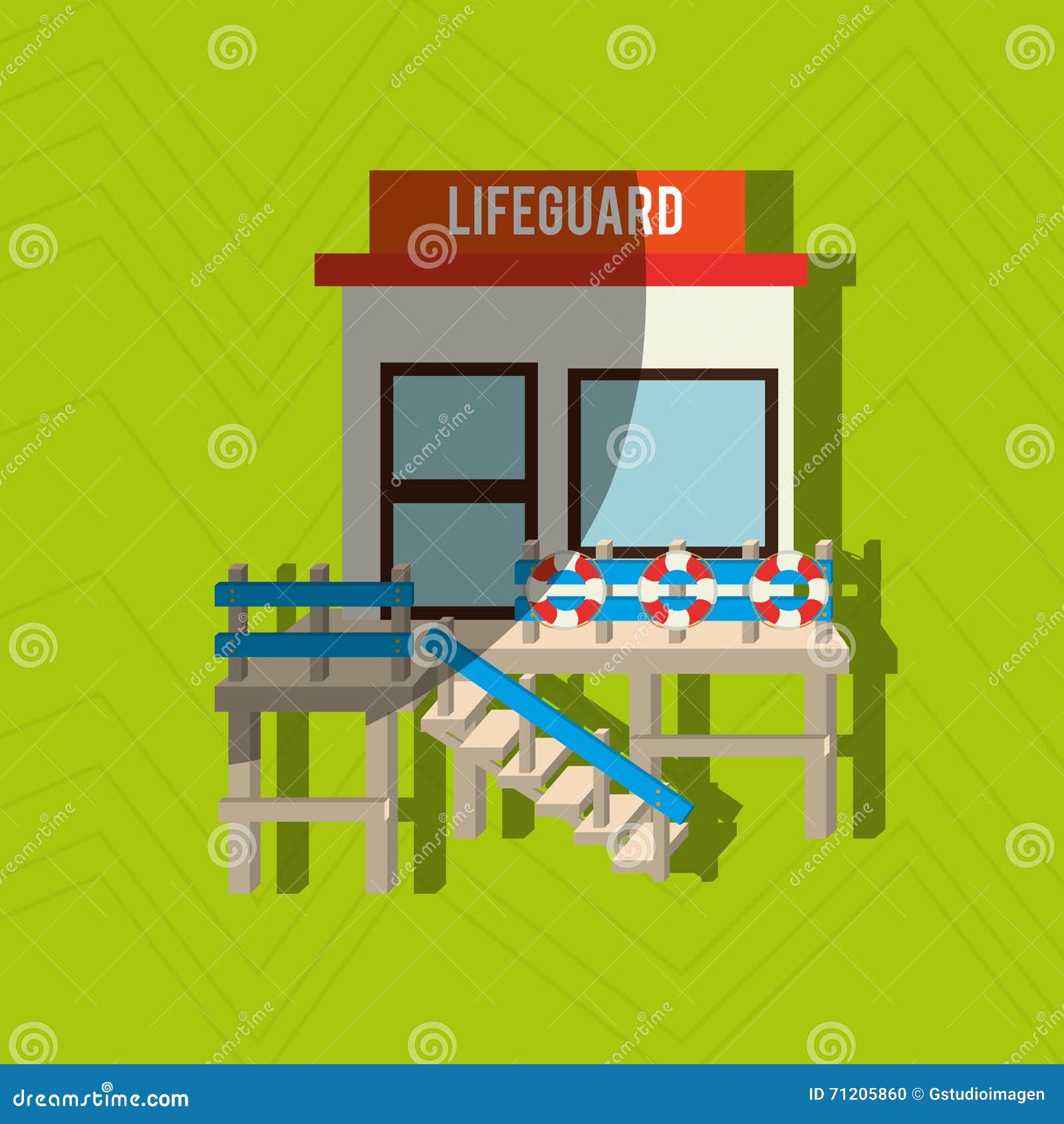 Lifeguard tower design stock illustration. Illustration of summer ...