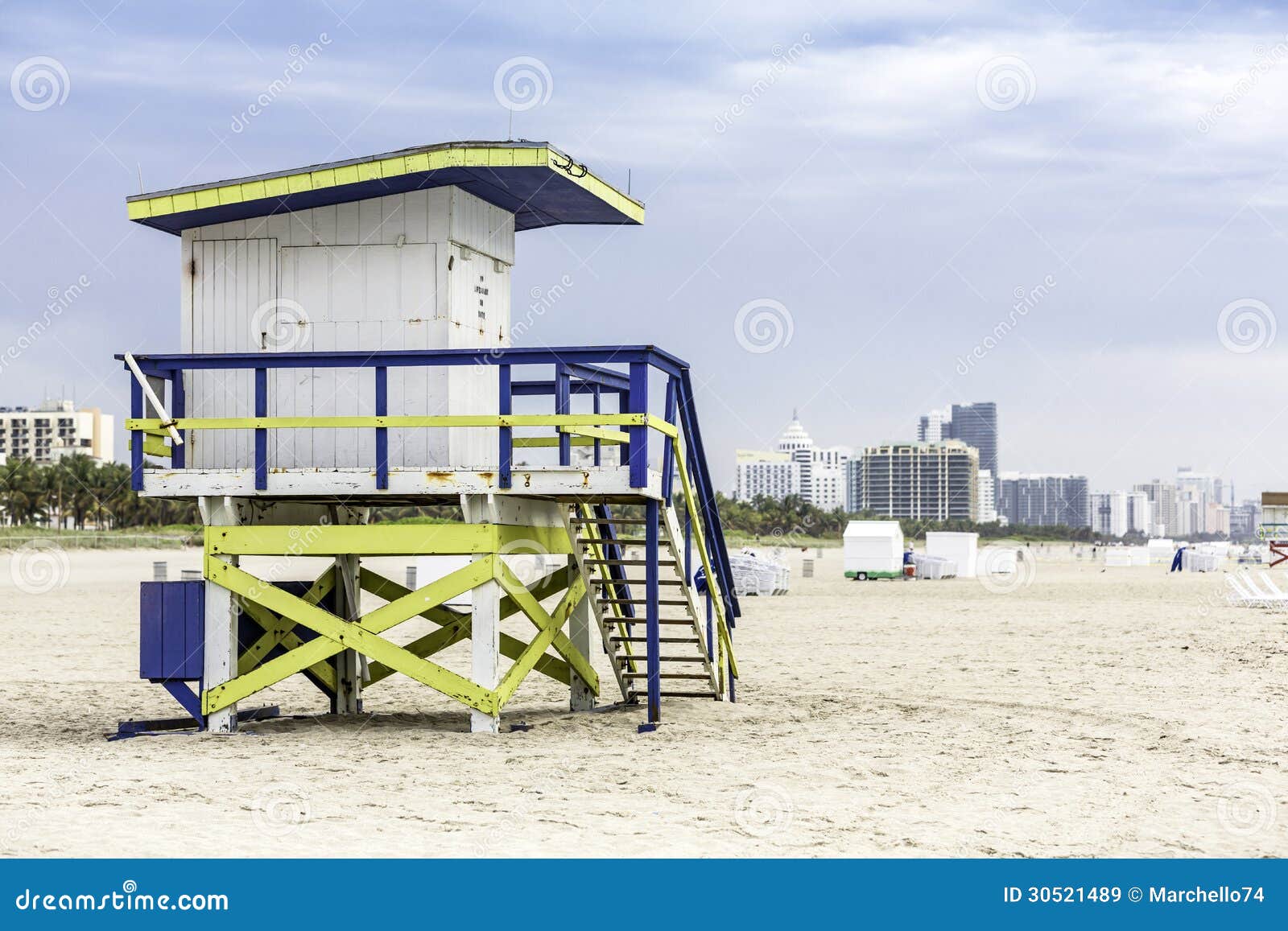 Lifeguard Tower in South Beach, Miami Stock Image - Image of beautiful ...