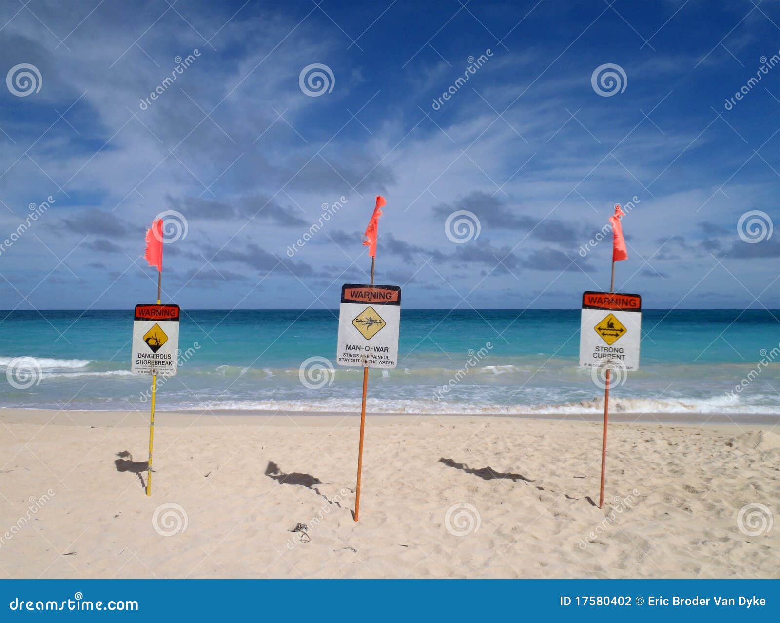 Lifeguard Warnings Signs Place in Sand on Beach Editorial Photography ...