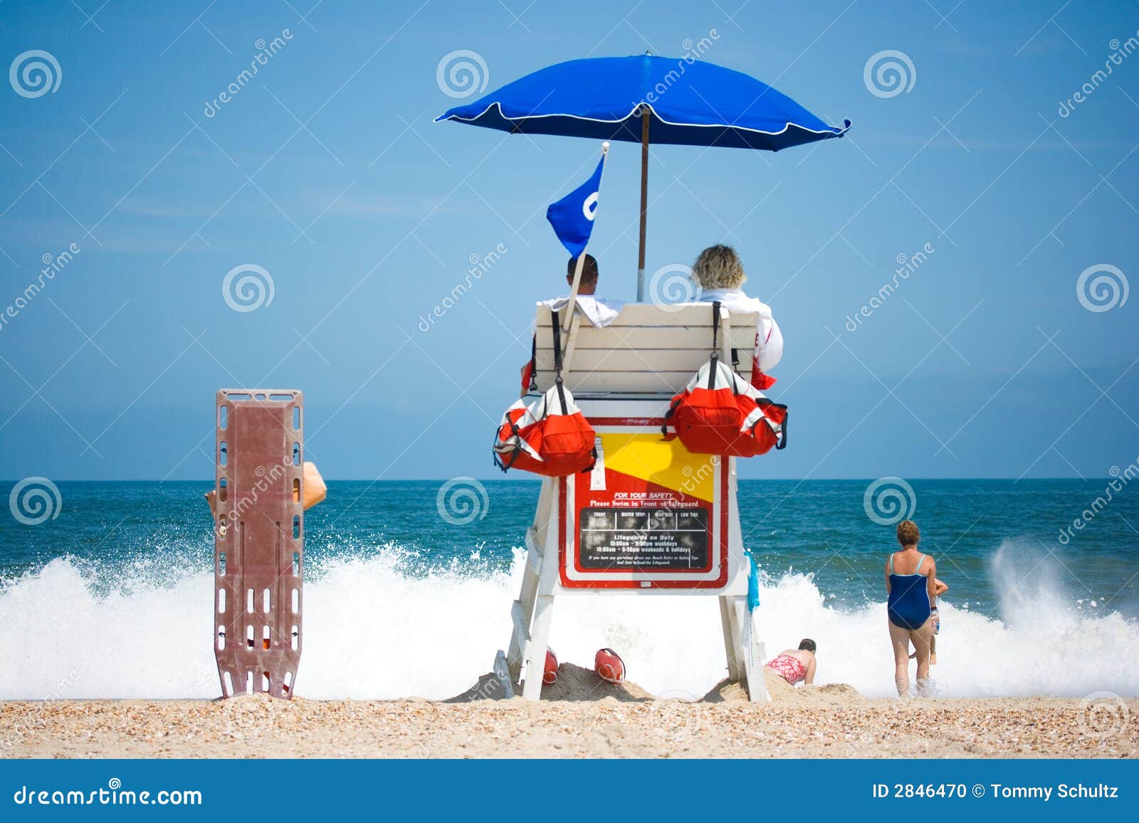 Lifeguards watching beach stock photo. Image of coastline - 2846470