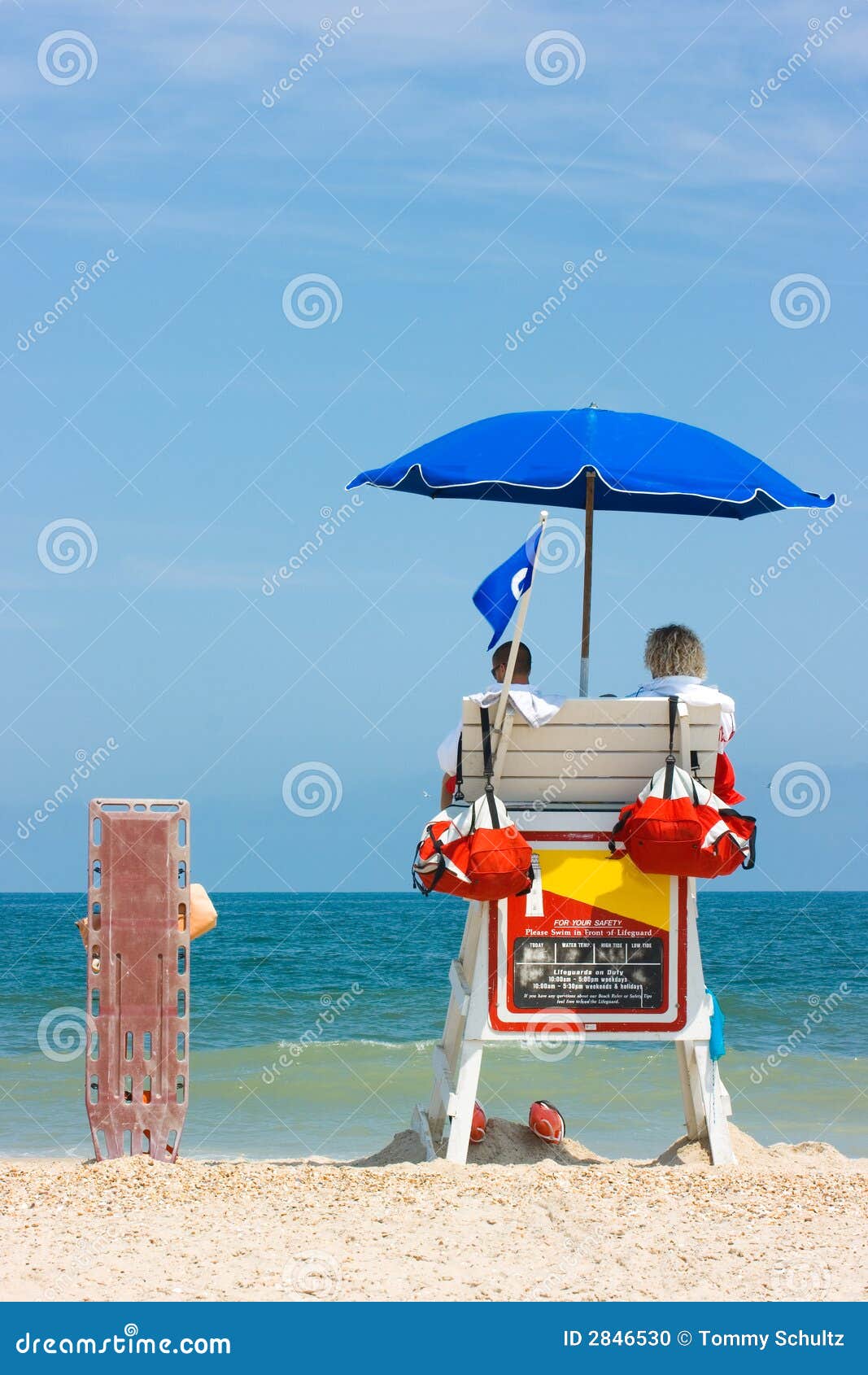Lifeguards watching beach stock photo. Image of protection - 2846530