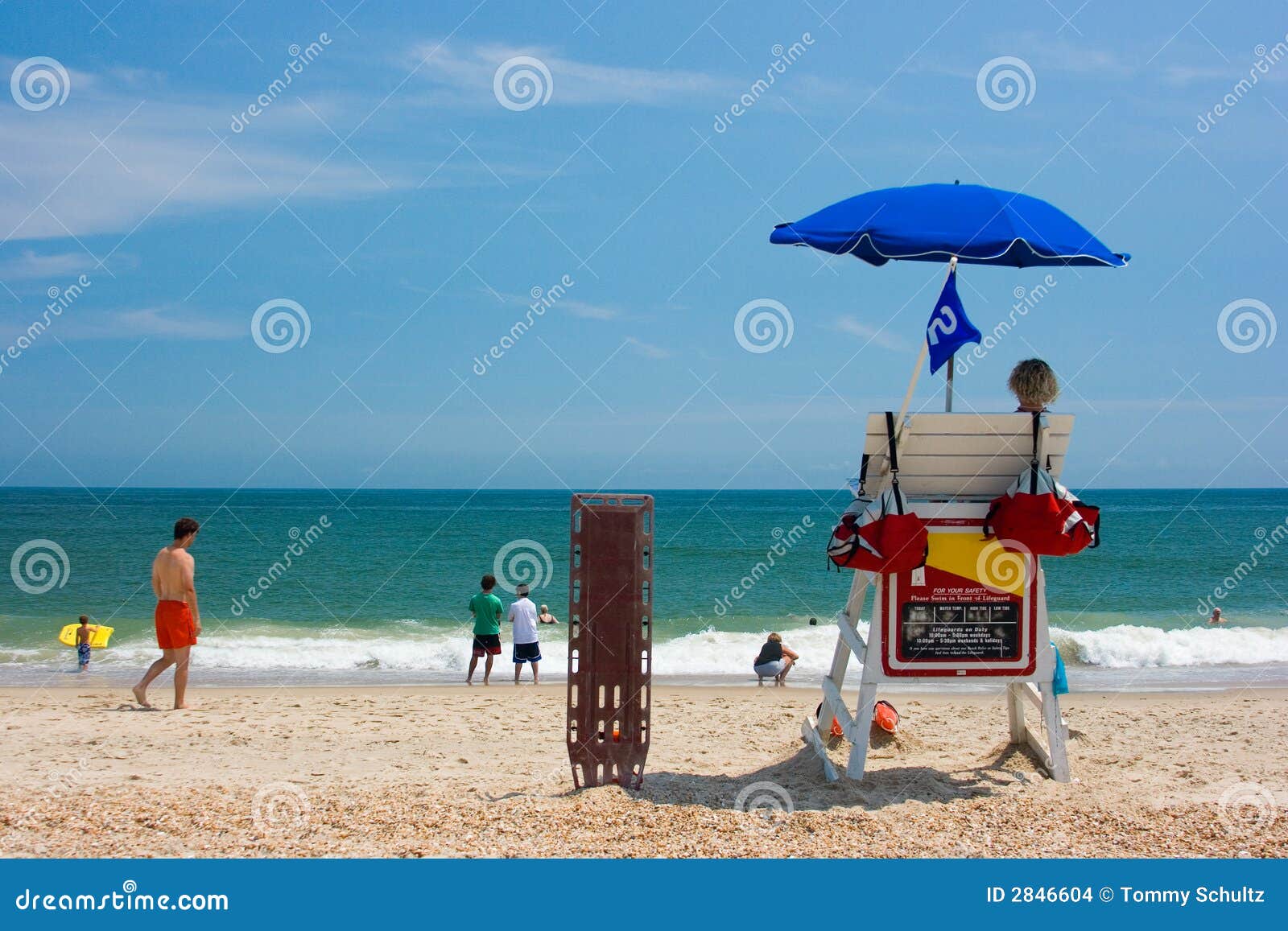 Lifeguards watching beach stock photo. Image of flag, comfort - 2846604