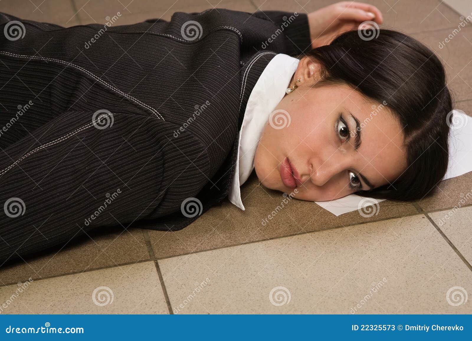 Lifeless Businesswoman in a Office Stock Image - Image of cellar ...