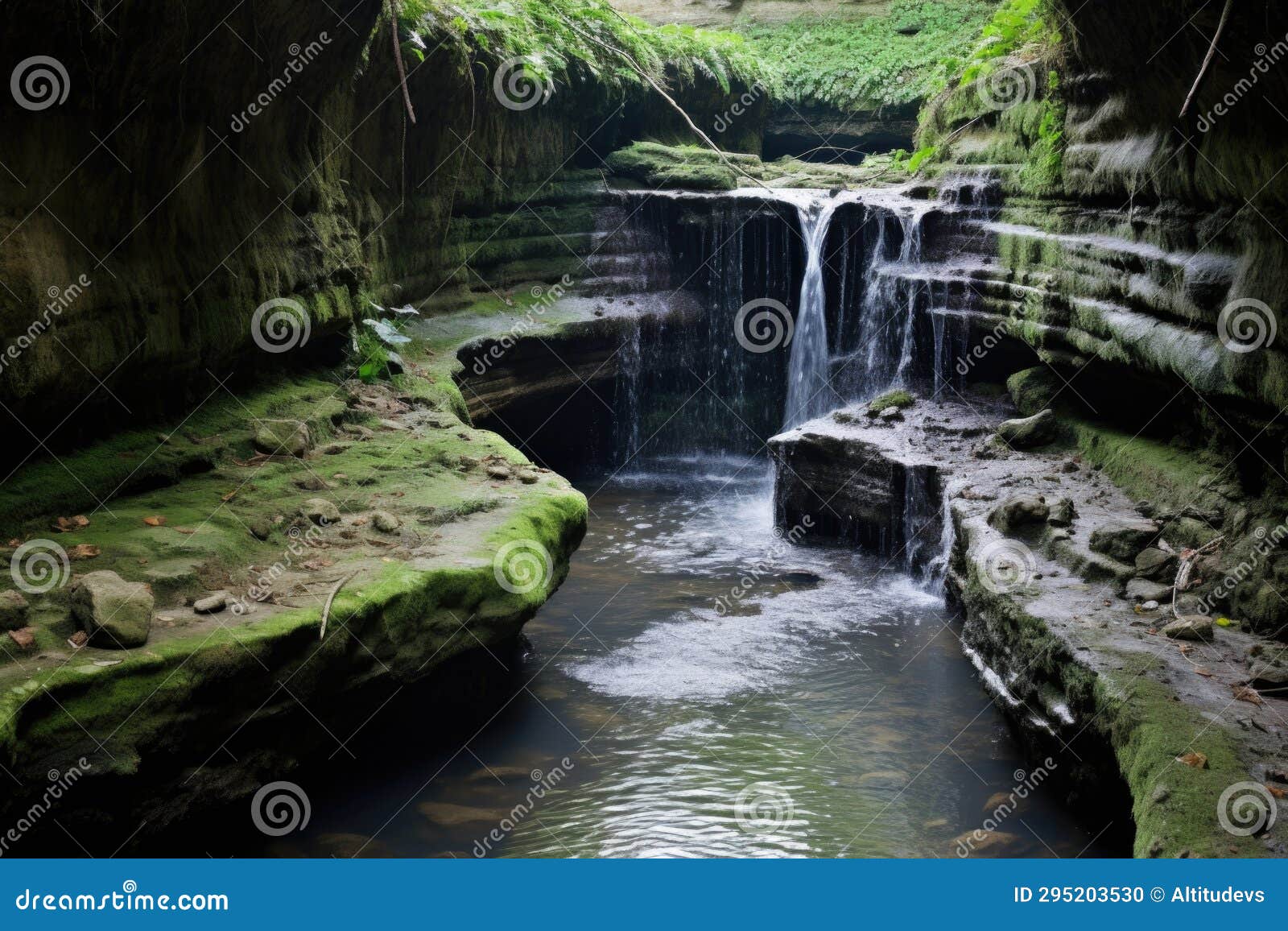 A Lifeless Waterfall with Little To No Water Flow Stock Photo - Image ...