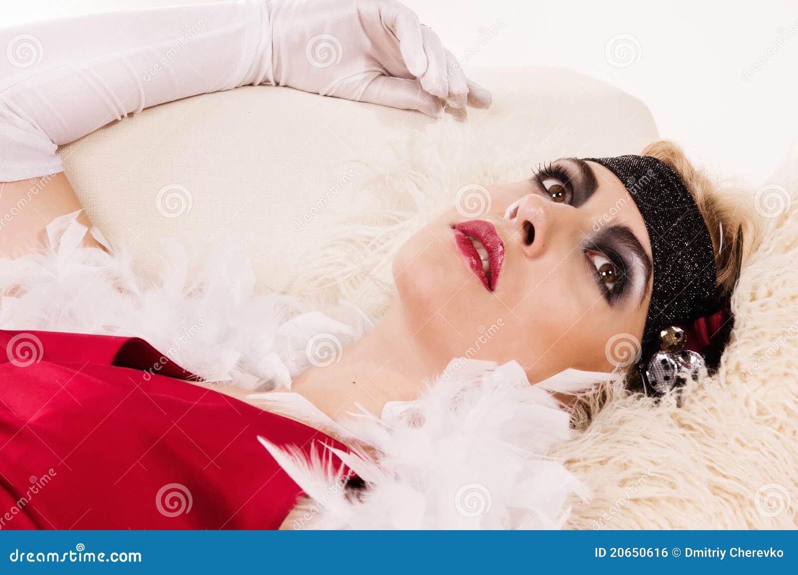 Lifeless Woman In A Black Suit Sitting On A Table Royalty-Free Stock ...