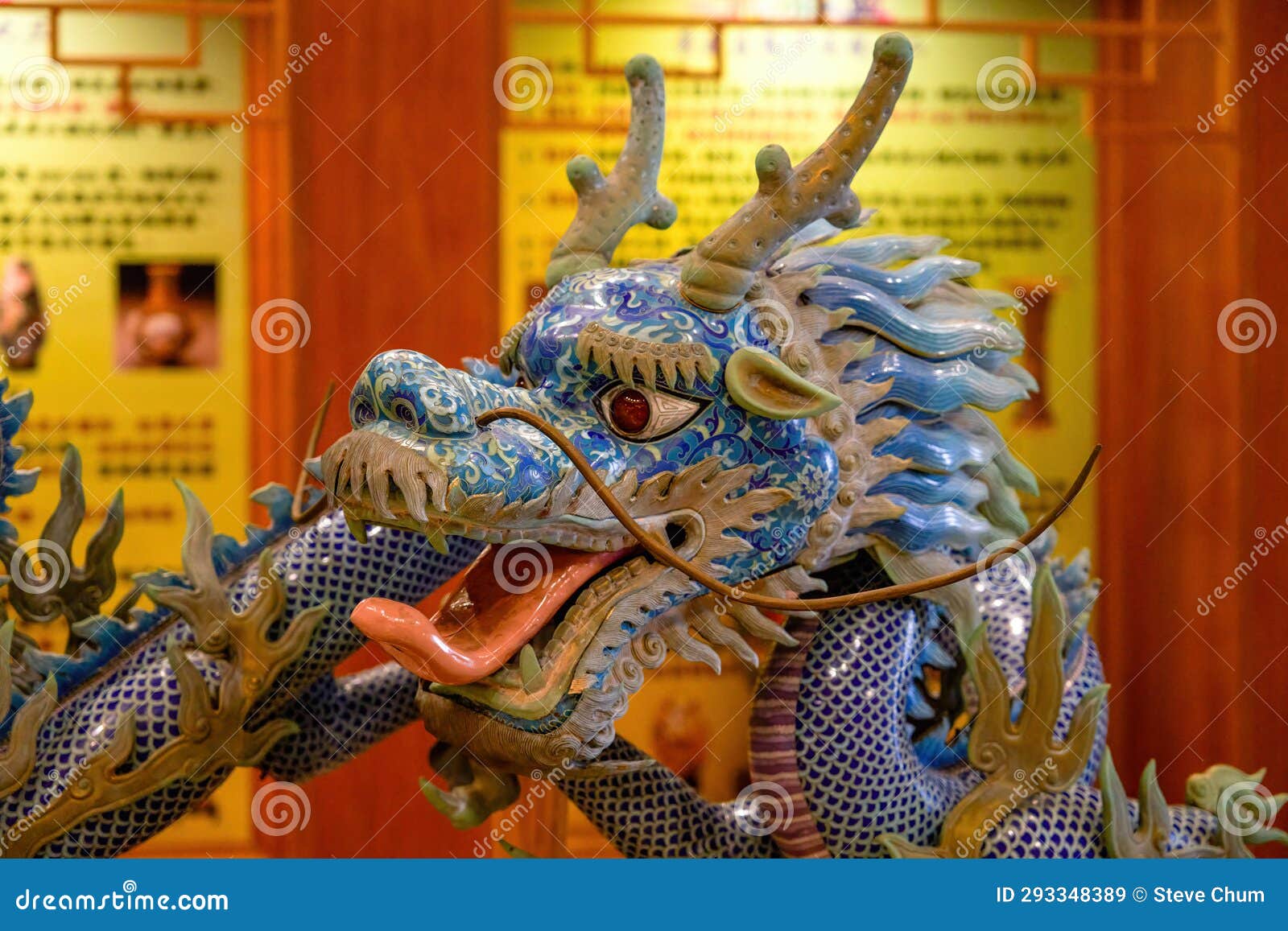 A Lifelike Chinese Dragon Sculpture Stock Image - Image of beautiful ...