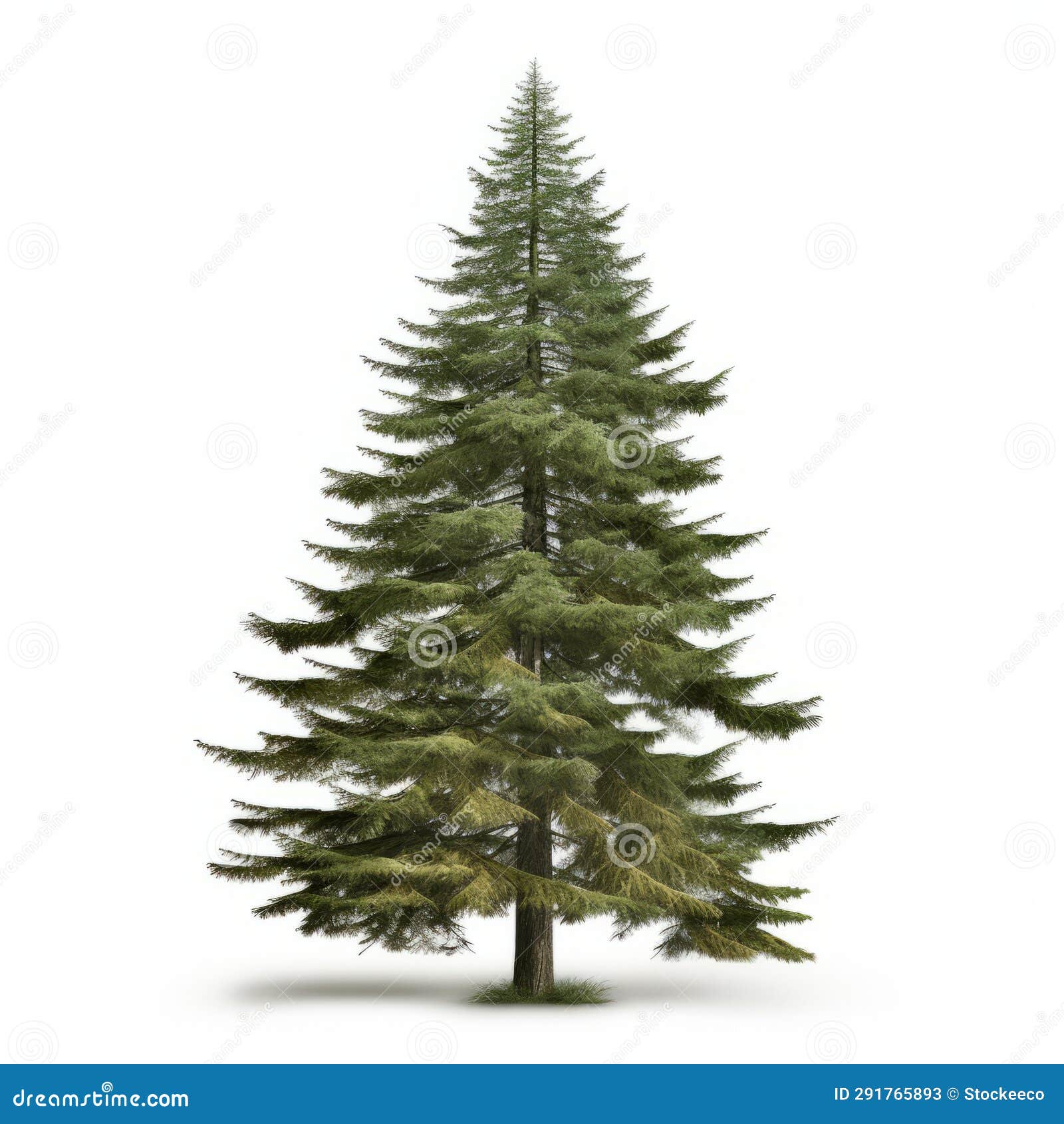 Lifelike Renderings of an Isolated Spruce Tree on White Background ...