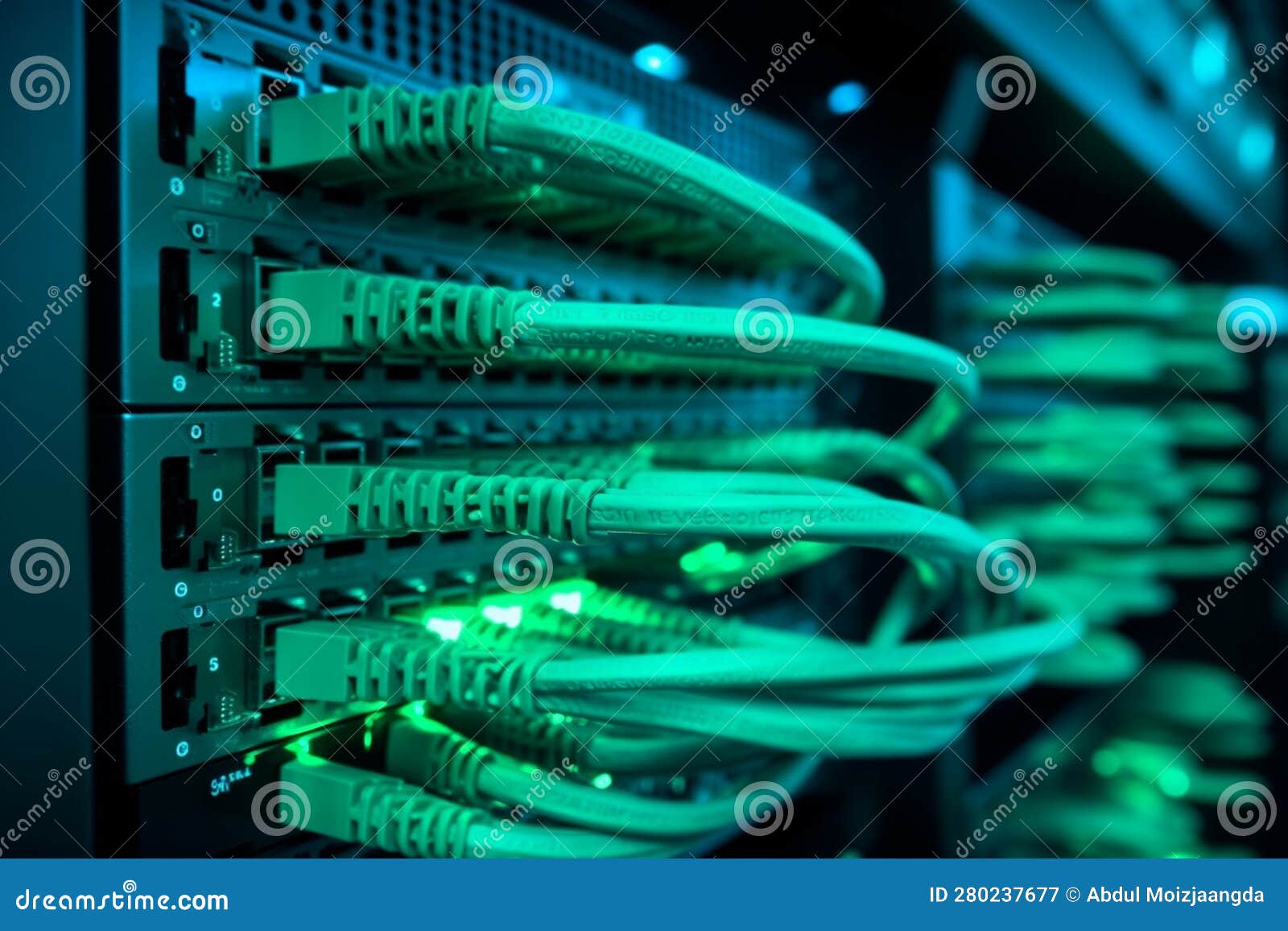 The Lifeline of it, Ethernet Cables Connecting Data Centers and Networks. Stock Illustration ...