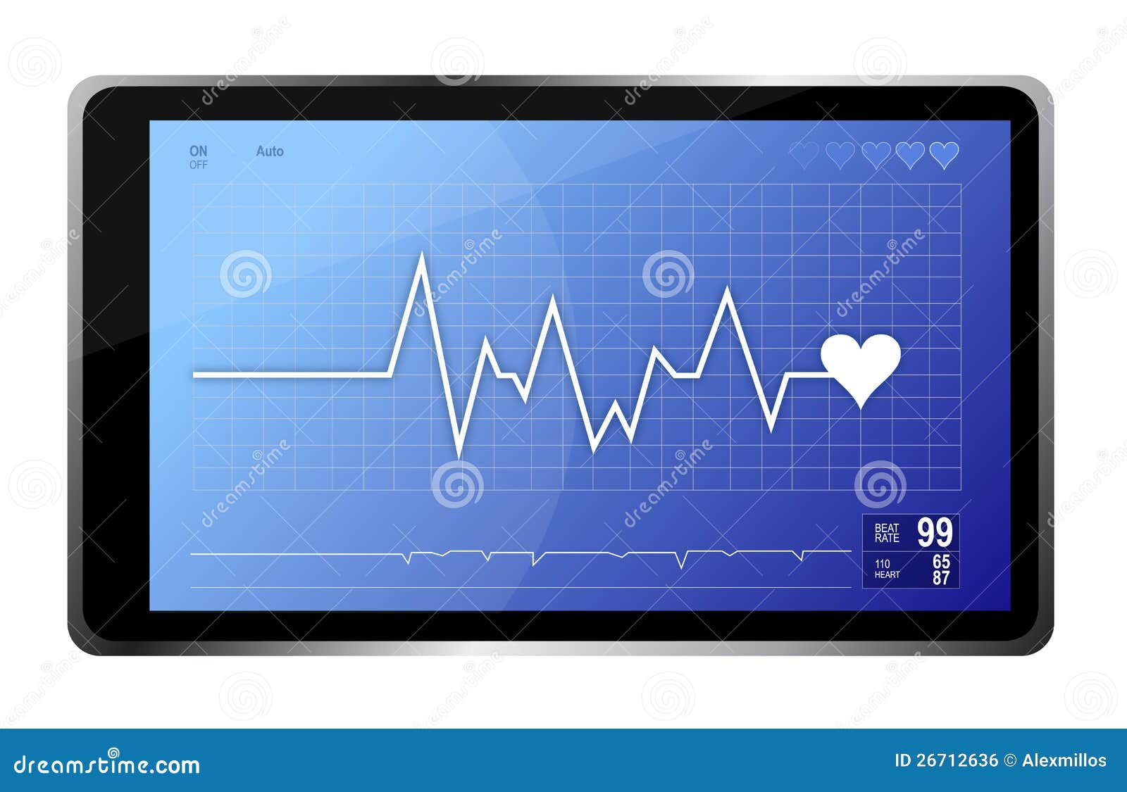 Lifeline Monitor and Computer Tablet Stock Illustration - Illustration ...