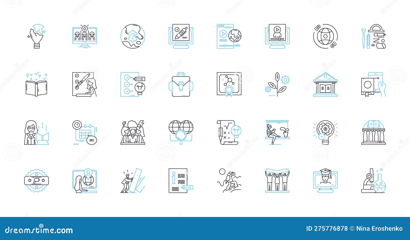 Lifelong Learning Linear Icons Set. Growth, Exploration, Curiosity ...