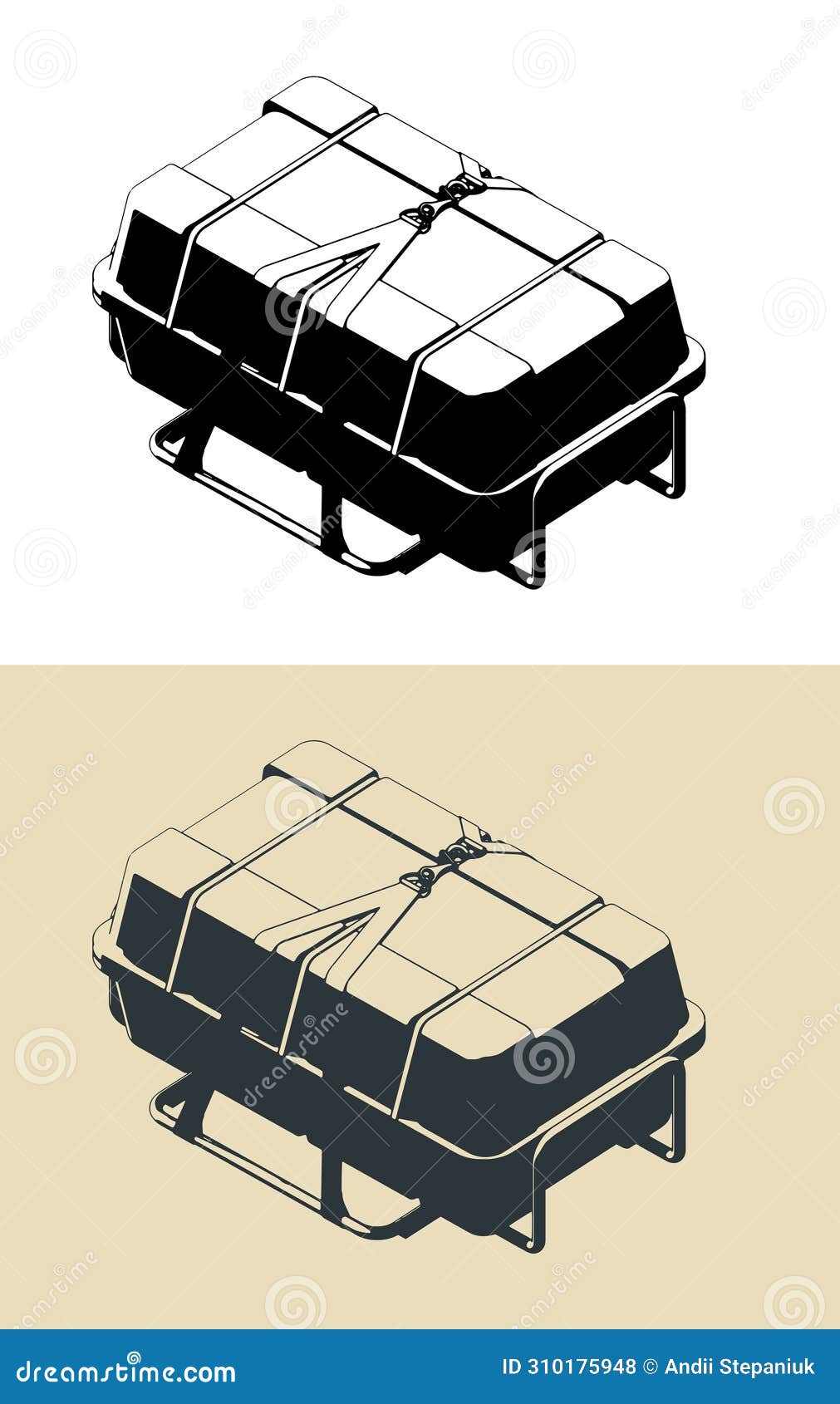 Liferaft Emergency Rescue Inflatable Life Raft Floating Black White ...