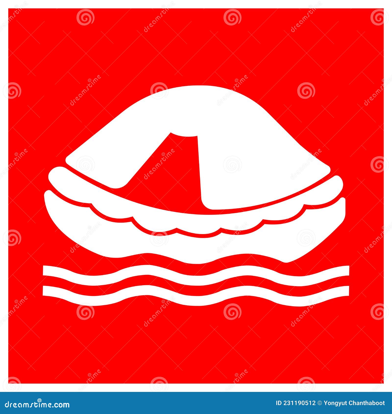 Liferaft Symbol Sign, Vector Illustration, Isolate on White Background ...
