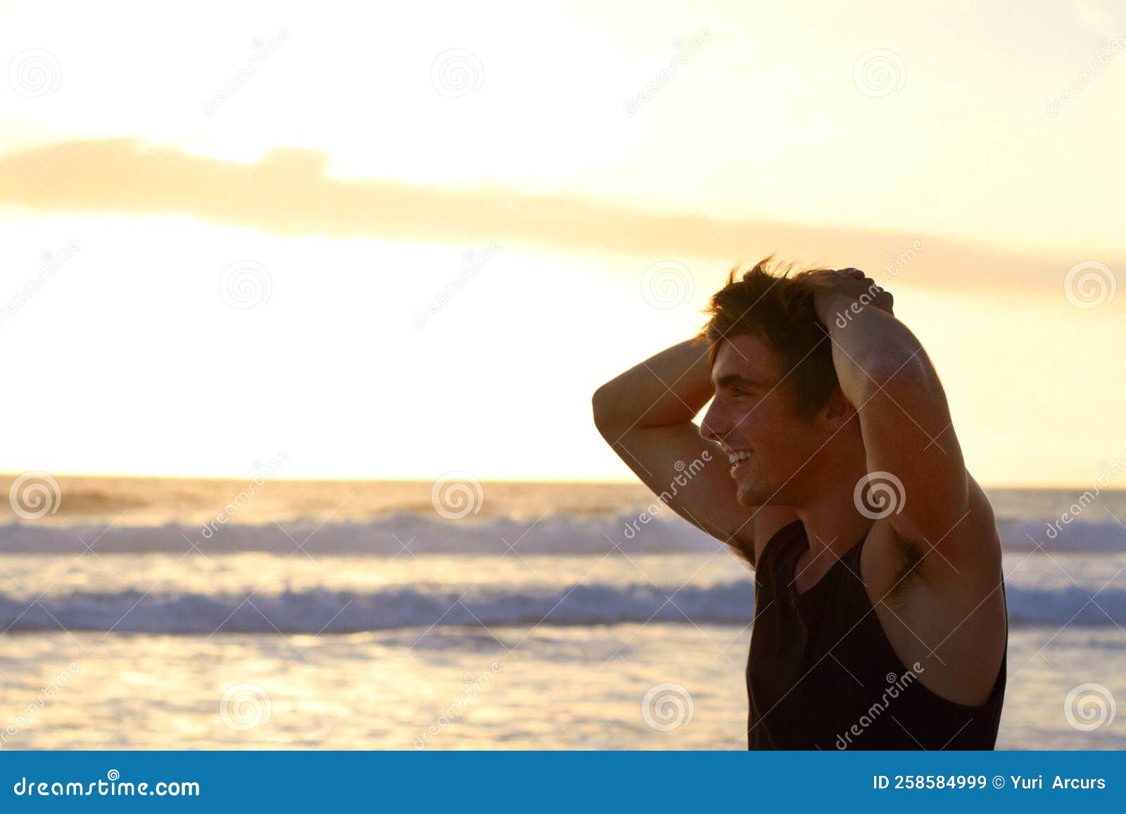 Lifes a Beach. a Handsome Young Man on the Beach. Stock Image - Image ...