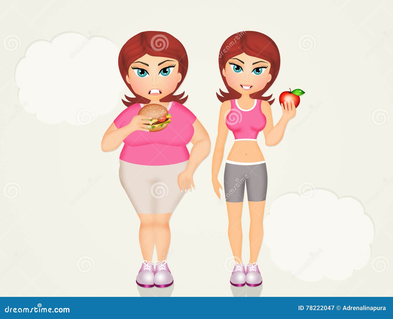 Lifestyle Change stock illustration. Illustration of chubby - 78222047