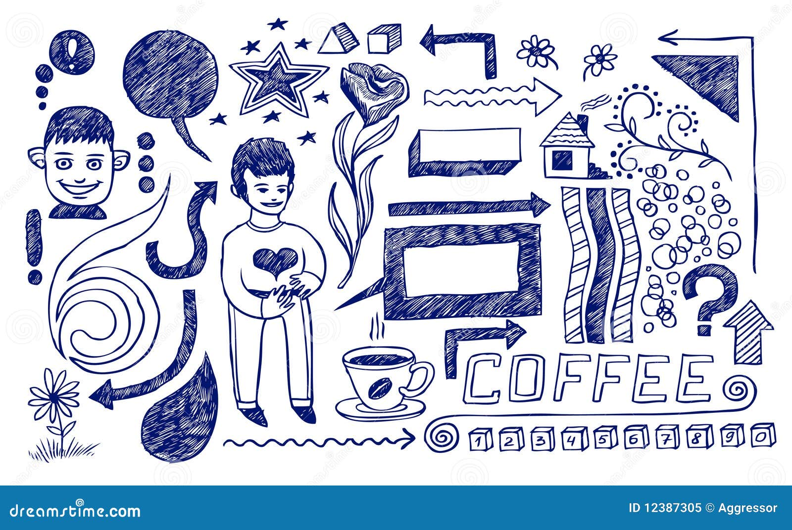 Lifestyle doodles stock vector. Illustration of face - 12387305