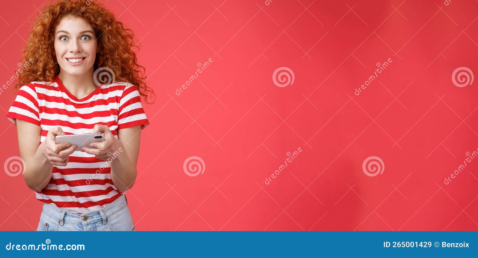 Excited Happy Cute Redhead Curly Haired Girlfriend Eager Start Learn