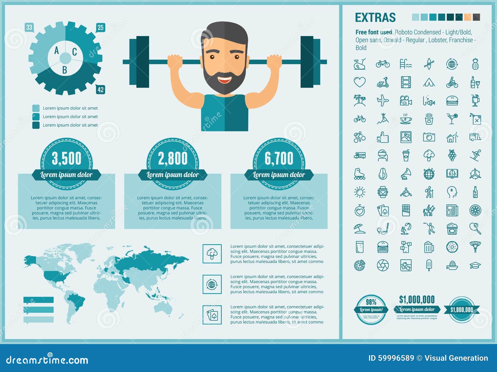 Lifestyle Flat Design Infographic Template Stock Vector - Illustration ...