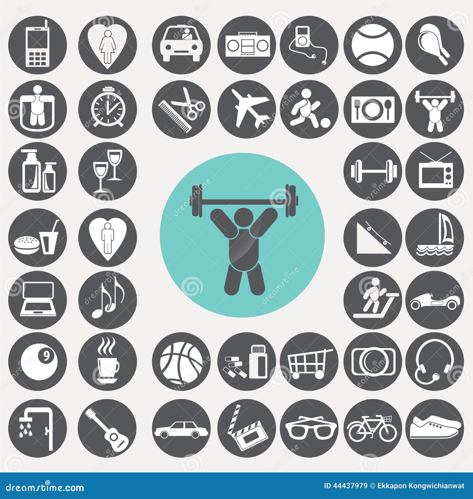 Lifestyle icons set. stock illustration. Illustration of icon - 44437979