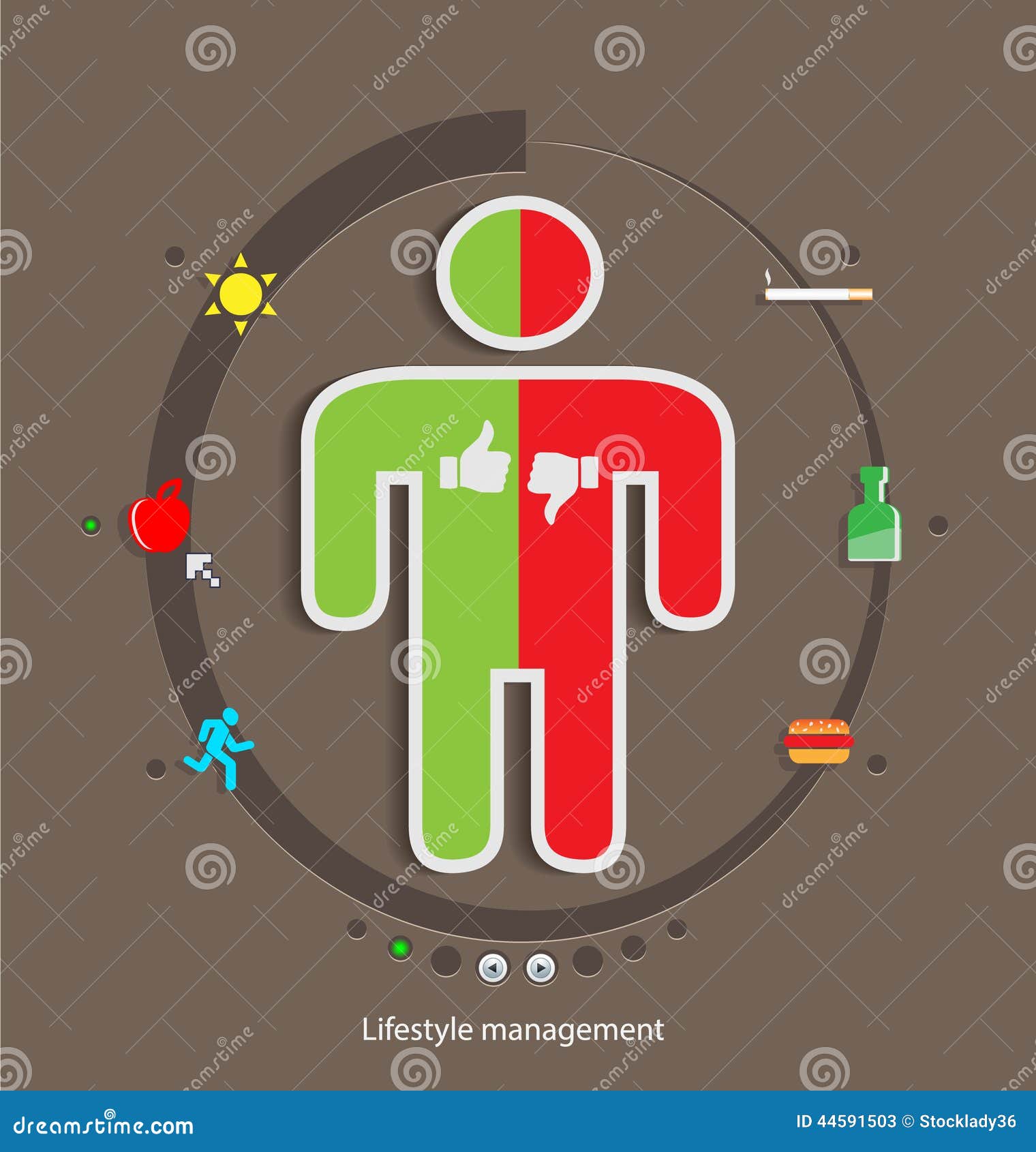 Lifestyle Management Flat Design Concept Template with Icons Stock ...