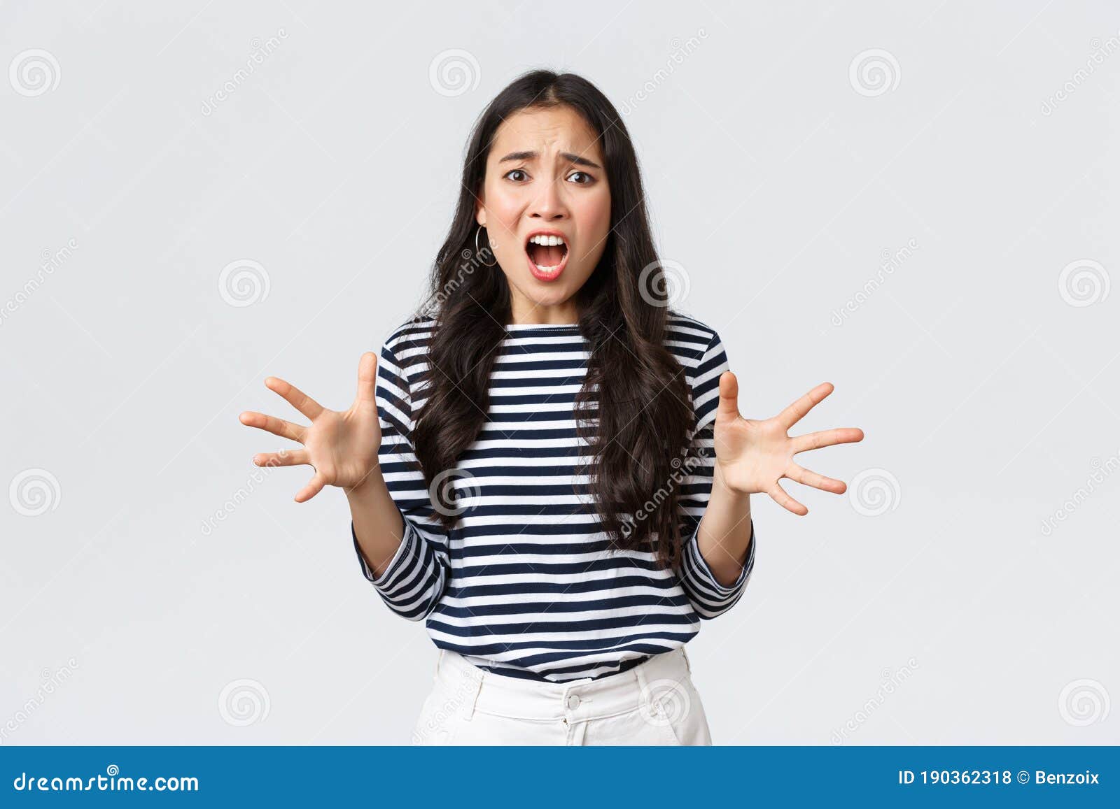 Lifestyle, People Emotions and Casual Concept. Freak-out Asian Woman in ... Lifestyle, People Emotions and Casual Concept. Freak-out Asian Woman in ...