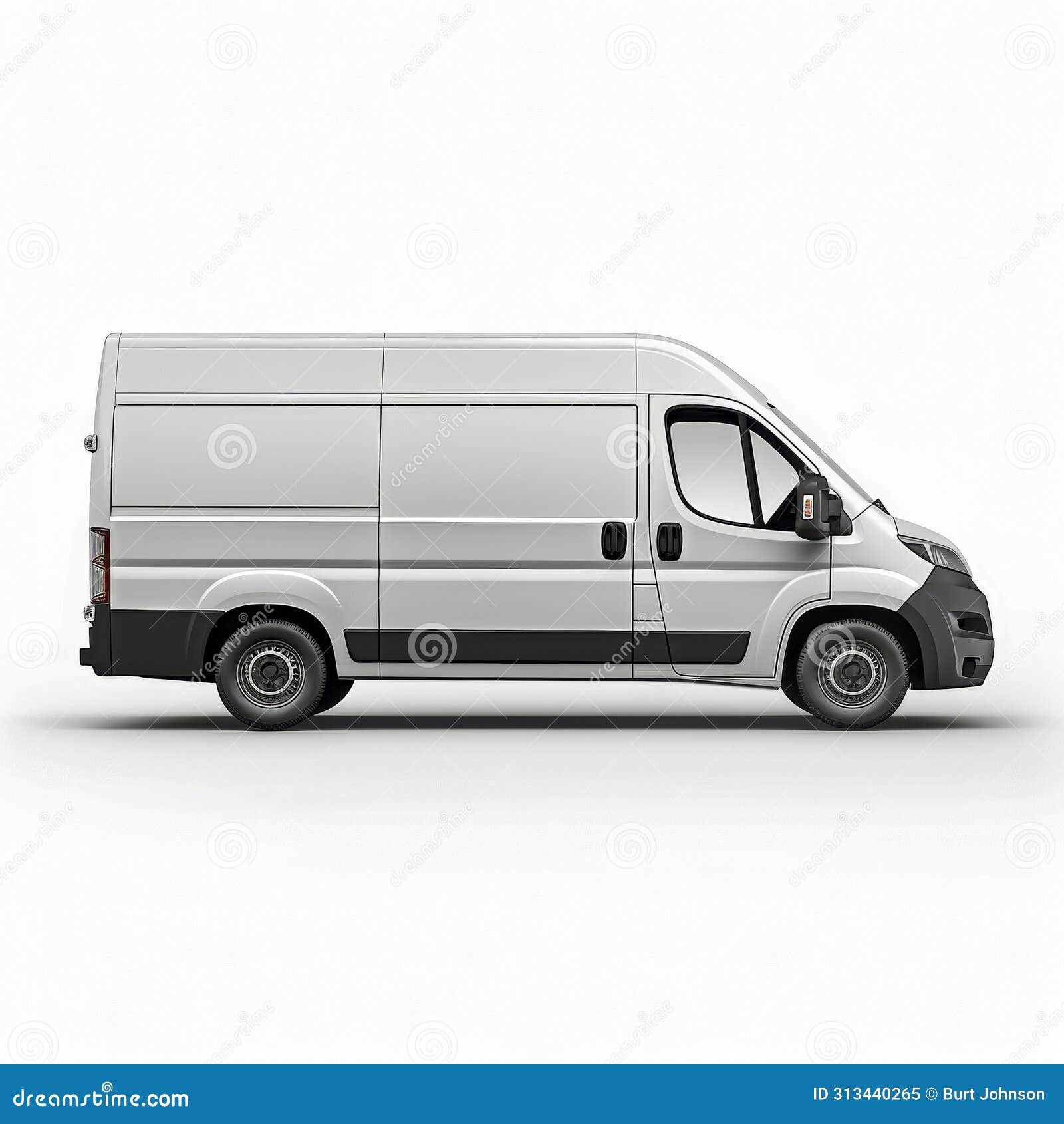 Lifestyle Photo Delivery Van Side View on White Background Stock Image ...