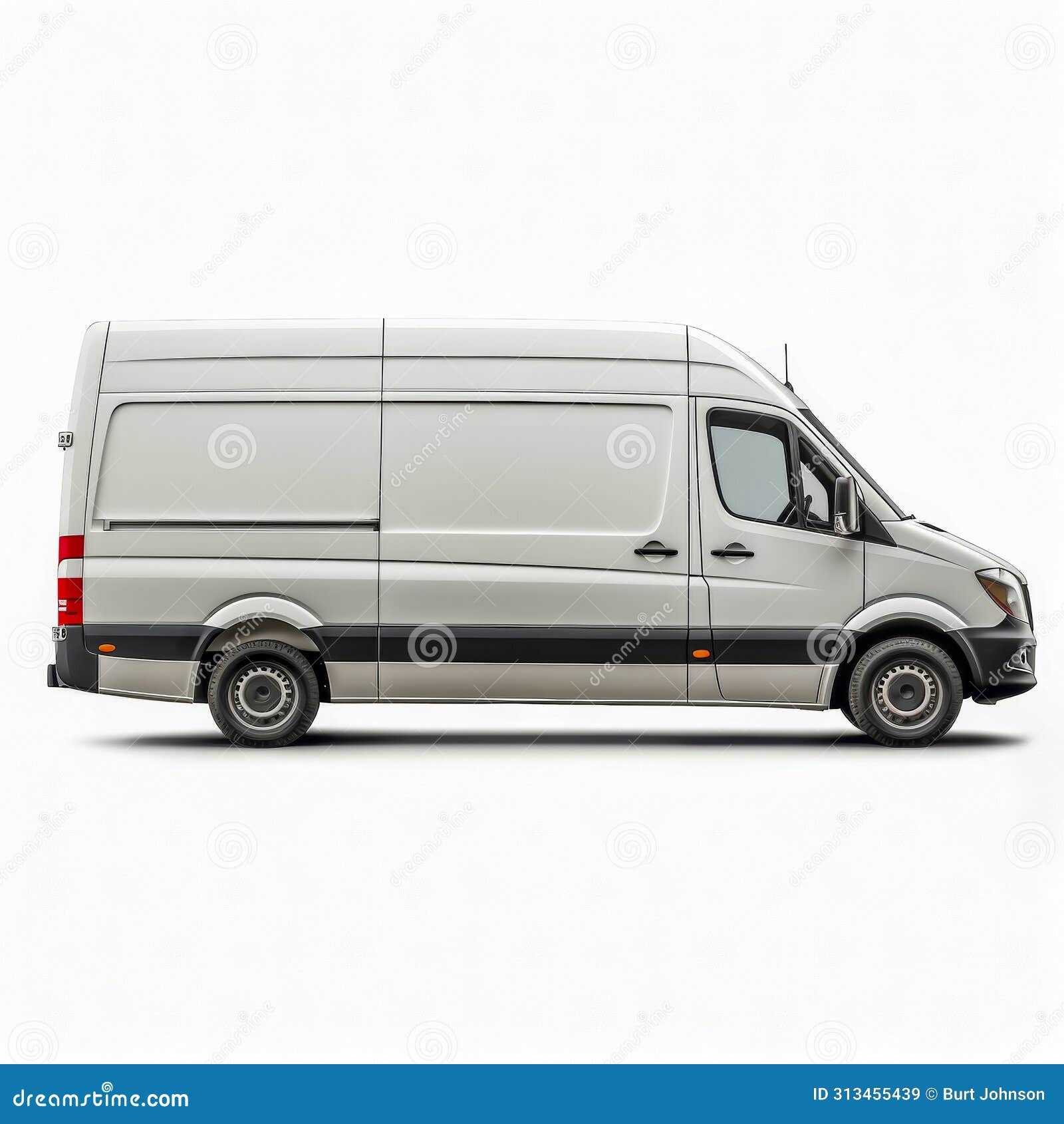 Lifestyle Photo Delivery Van Side View on White Background Stock Image ...