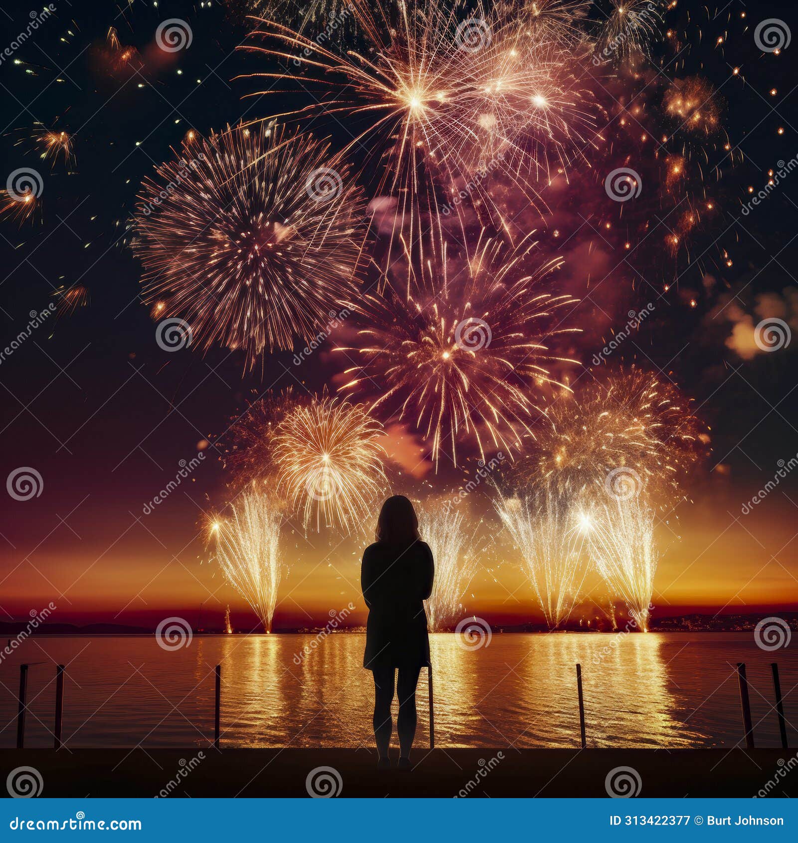 Lifestyle Photo Fireworks with Room for Text Stock Image - Image of ...